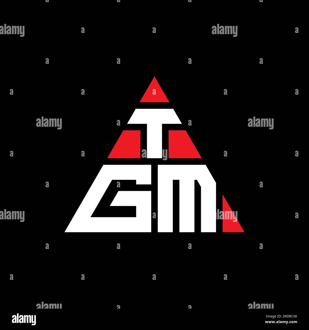 TGM-Logo mit Dreiecksbuchstaben und Dreiecksform. TGM-Monogramm mit ...