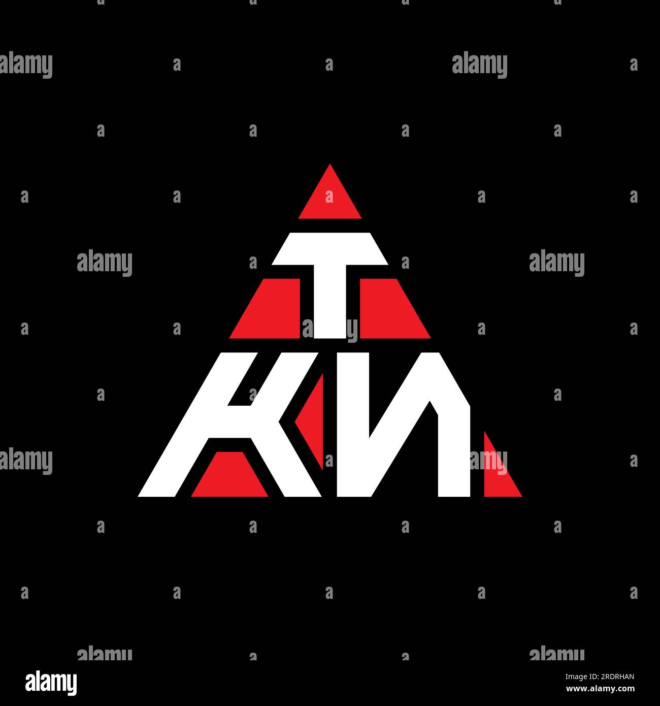 Dreieckiges TKN-Logo mit Dreiecksmuster. Monogramm mit TKN-Dreieck-Logo ...