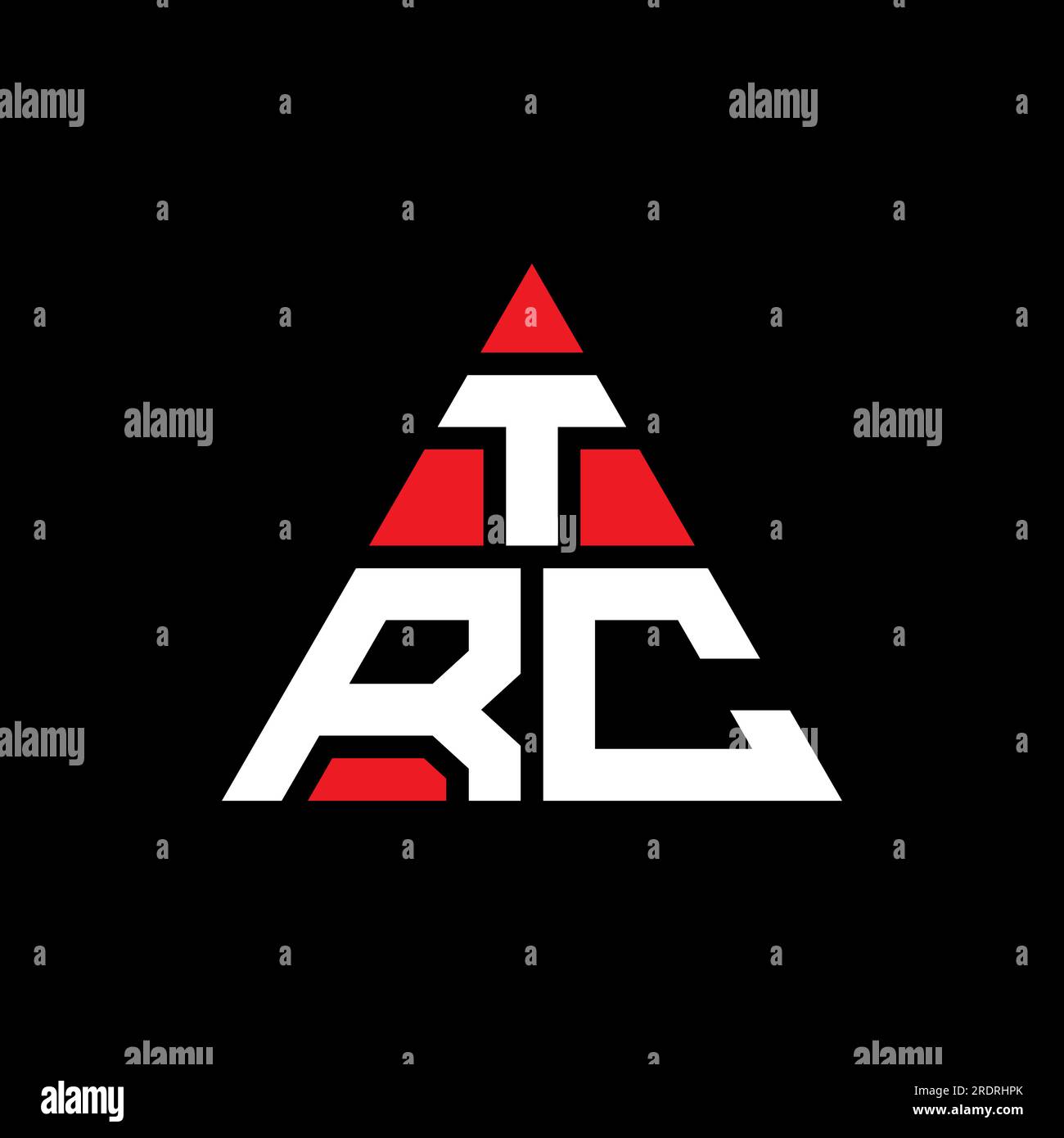 TRC-Logo mit Dreiecksbuchstaben und Dreiecksform. TRC-Dreieck-Logo ...