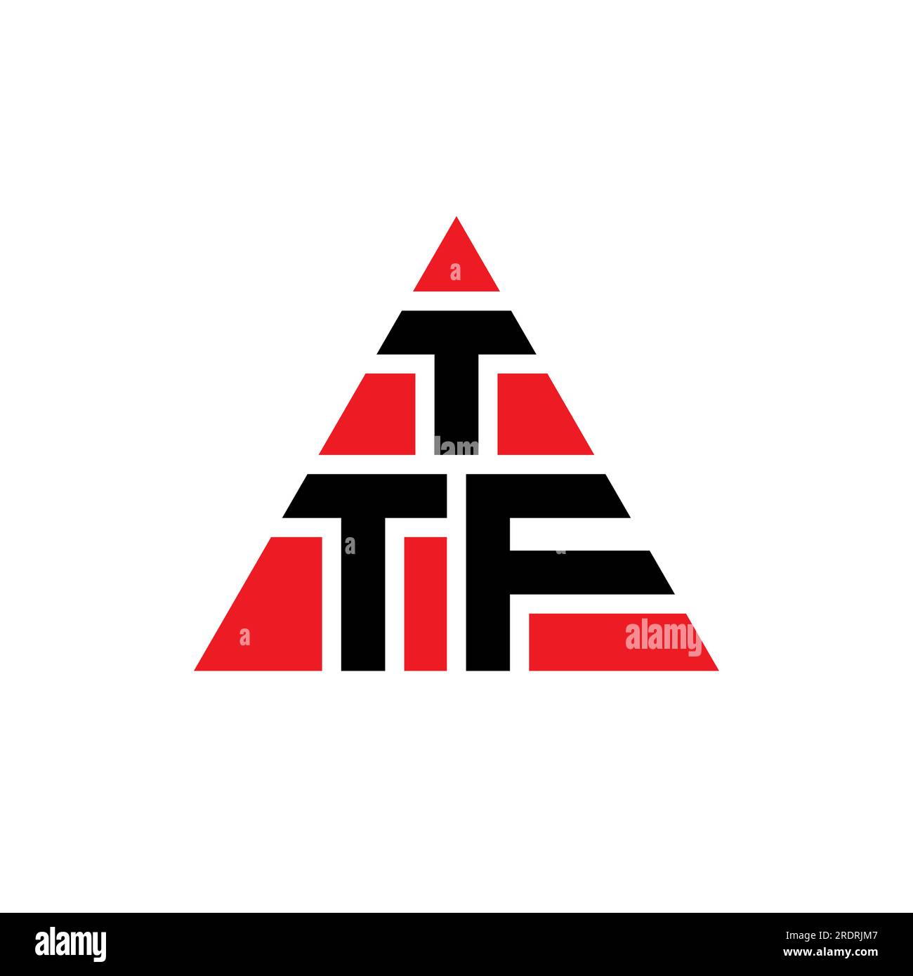 Dreieckiges TTF-Logo mit dreieckigem Buchstaben. TTF-Dreieck-Logo ...