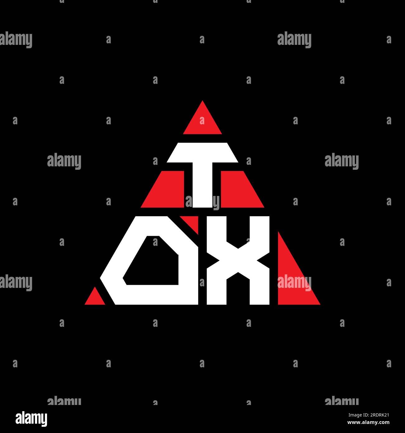Tox-Logo mit Dreiecksbuchstaben und Dreiecksform. Tox-Dreieck-Logo ...