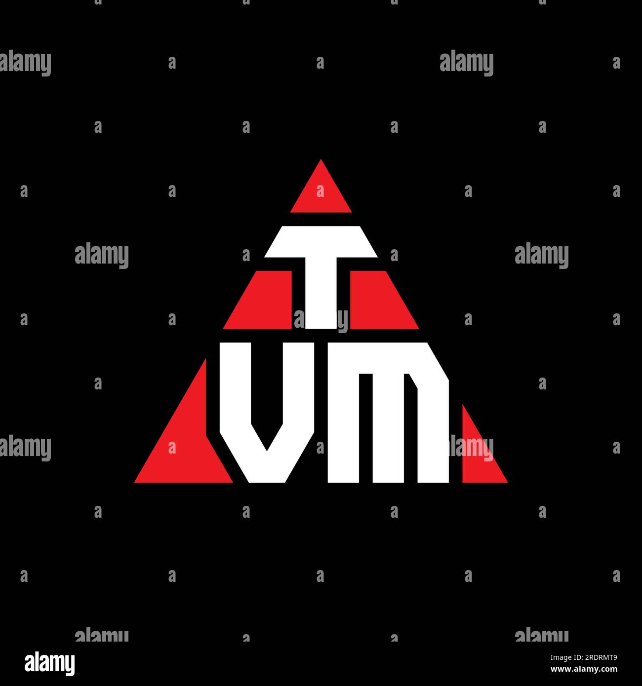 TVM-Logo mit Dreiecksbuchstaben und Dreiecksform. TVM-Dreieck-Logo ...