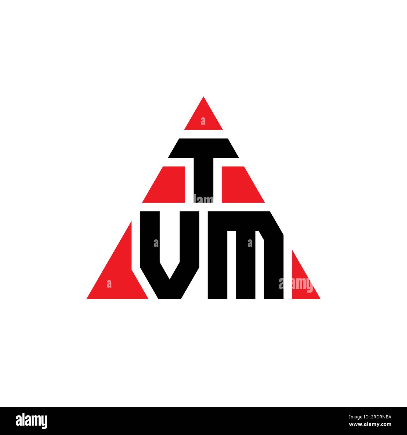 TVM-Logo mit Dreiecksbuchstaben und Dreiecksform. TVM-Dreieck-Logo ...