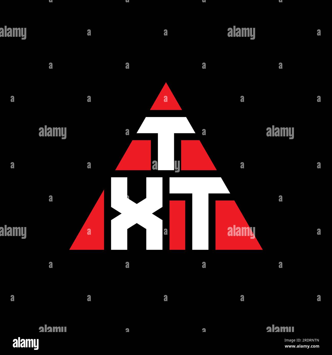 TXT-Logo mit dreieckigen Buchstaben und Dreiecksform. TXT-Dreieck-Logo ...