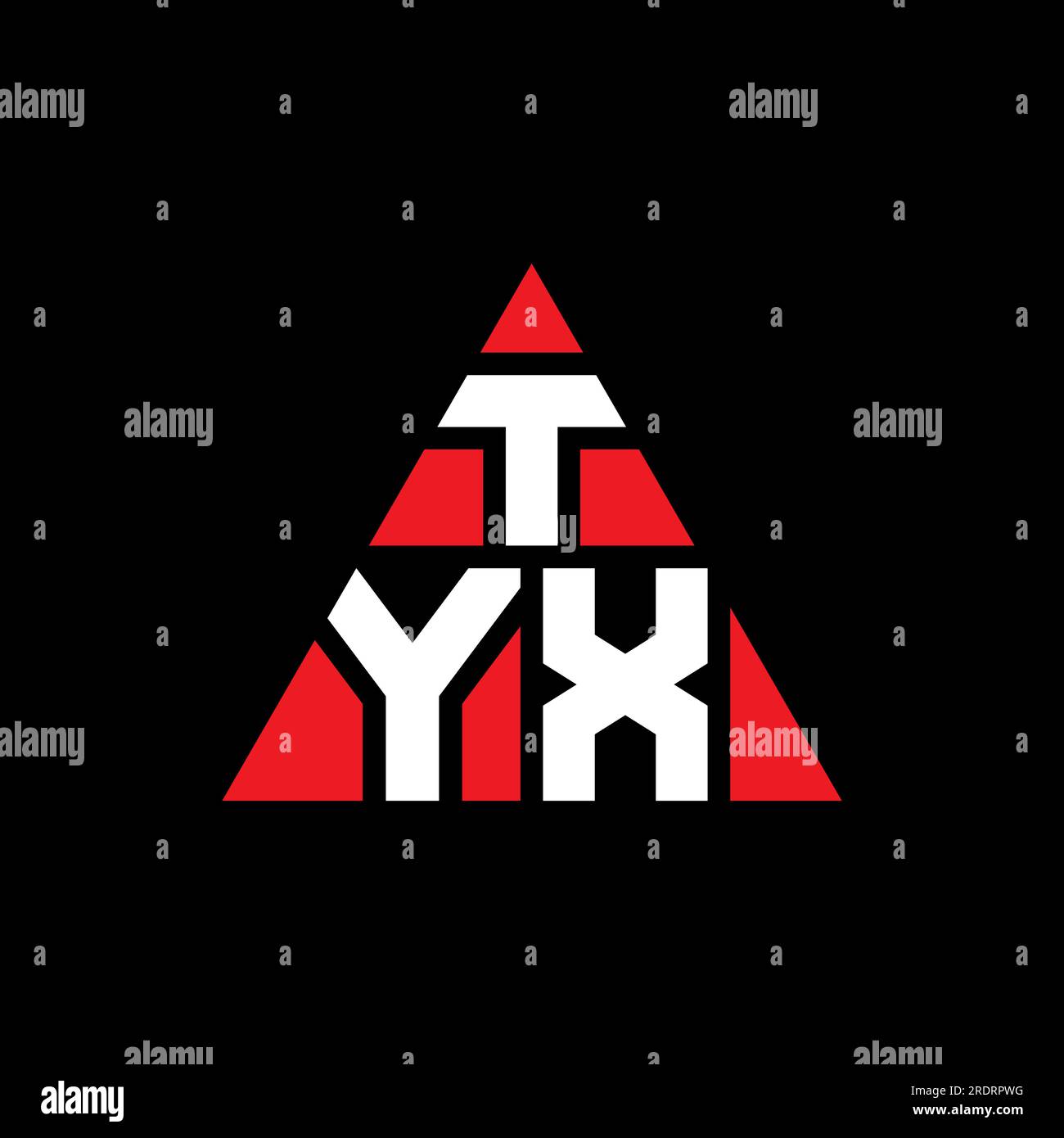 TYX-Logo mit Dreiecksbuchstaben und Dreiecksform. Monogramm mit TYX ...