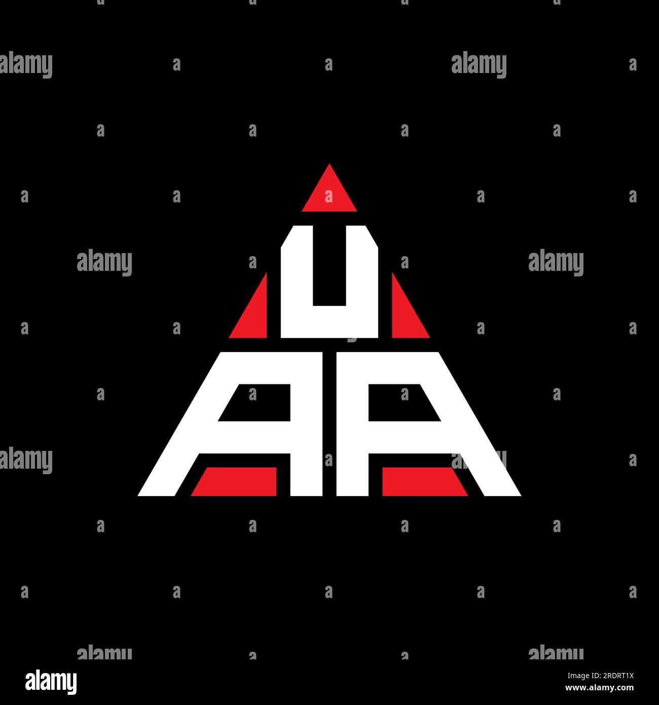 UAA-Logo mit Dreiecksbuchstaben und Dreiecksform. UAA-Monogramm mit ...
