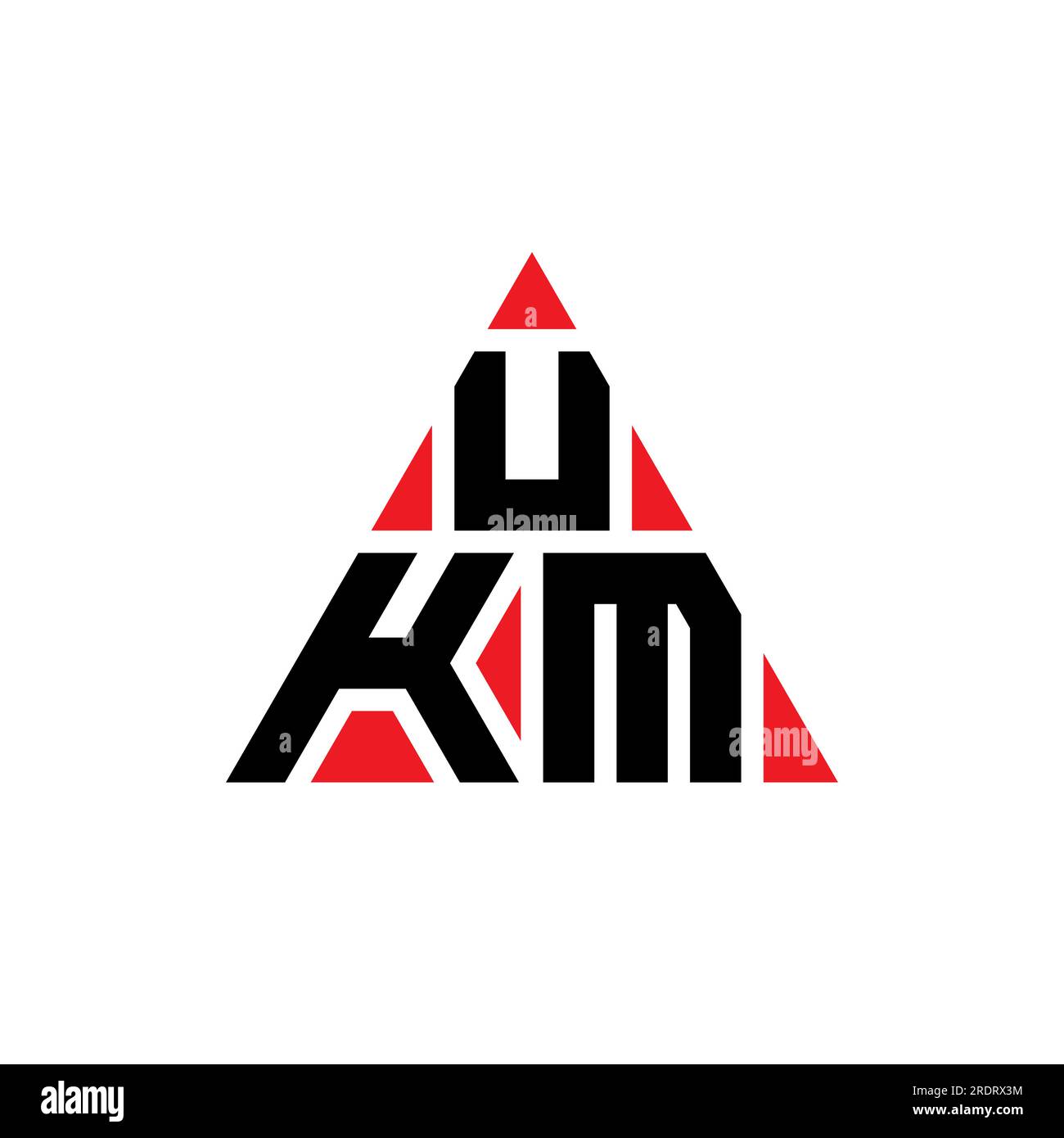 UKM-Logo mit Dreiecksbuchstaben und Dreiecksform. UKM-Dreieck-Logo ...