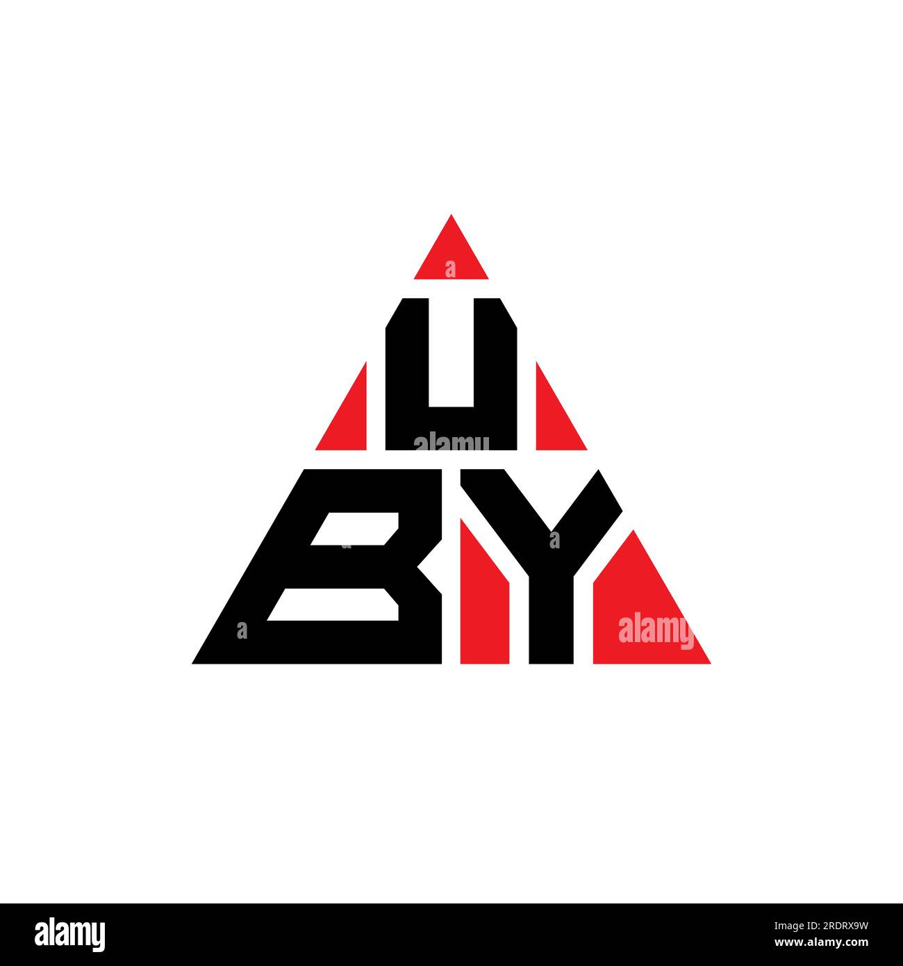 UBY-Logo mit Dreiecksbuchstaben und Dreiecksform. MONOGRAMM mit UBY ...