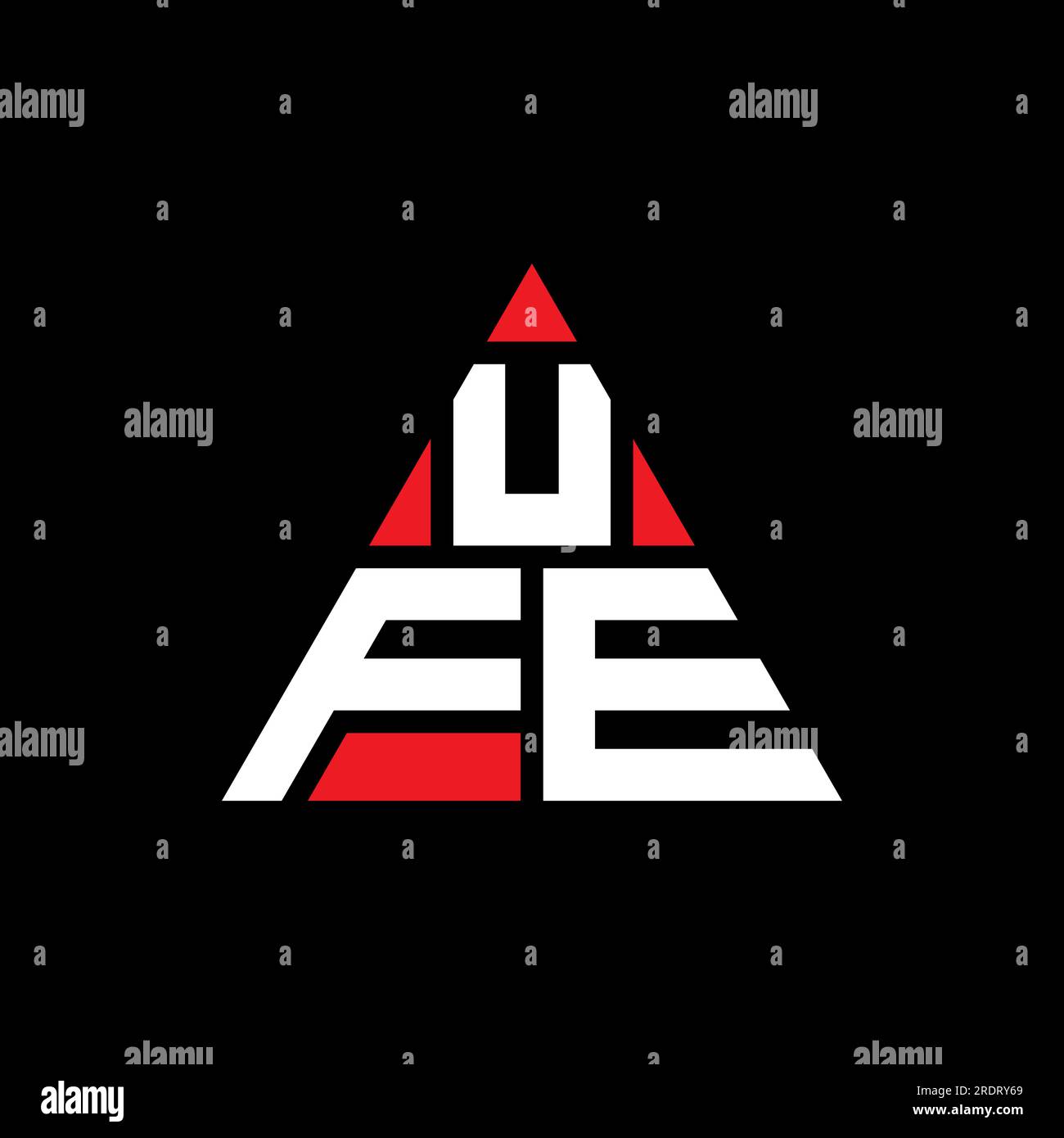 UFE-Logo mit Dreiecksbuchstaben und Dreiecksform. Monogramm mit UFE ...