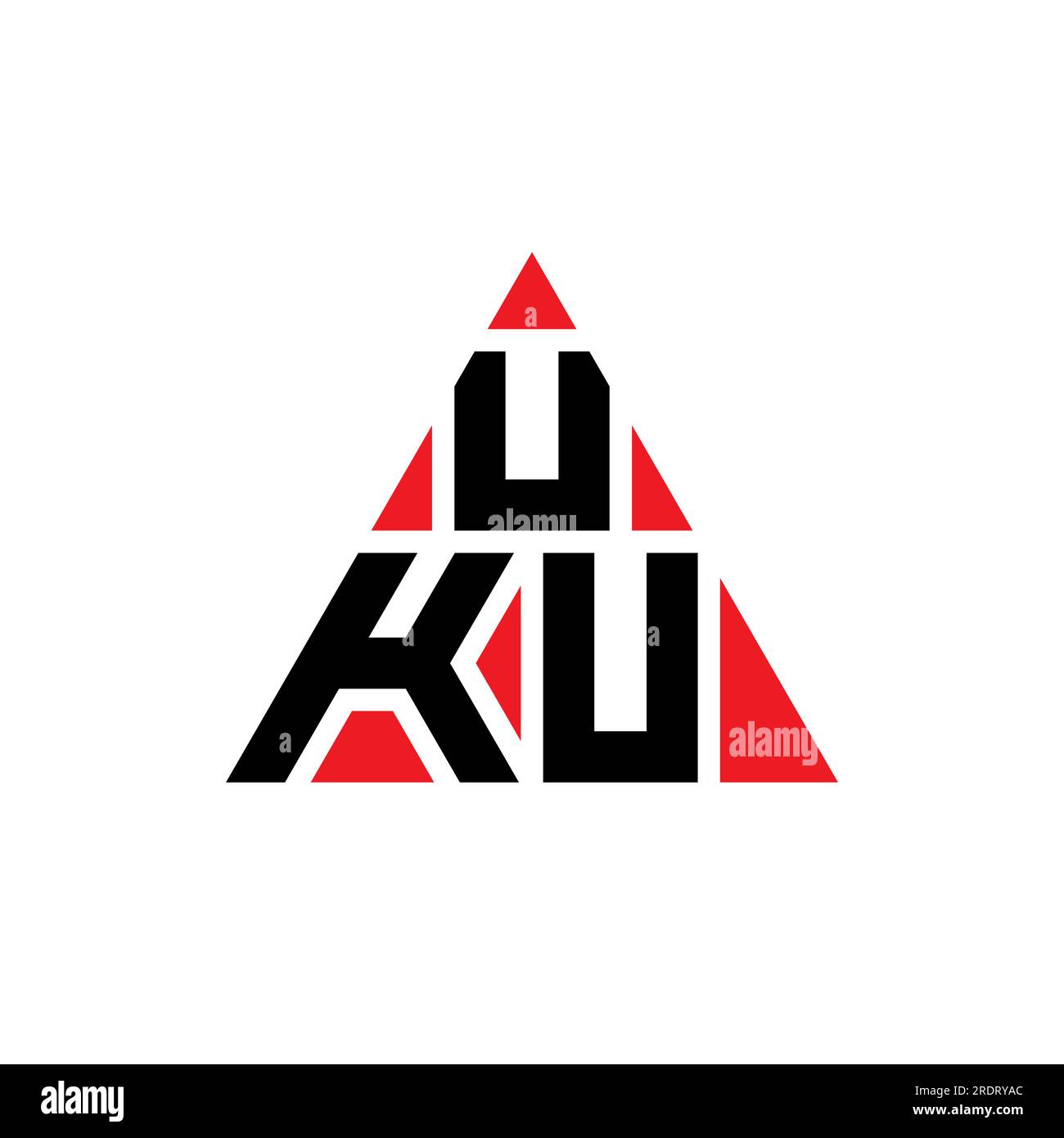 LOGO mit UKU-Dreiecksbuchstaben und Dreiecksform. MONOGRAMM mit UKU ...