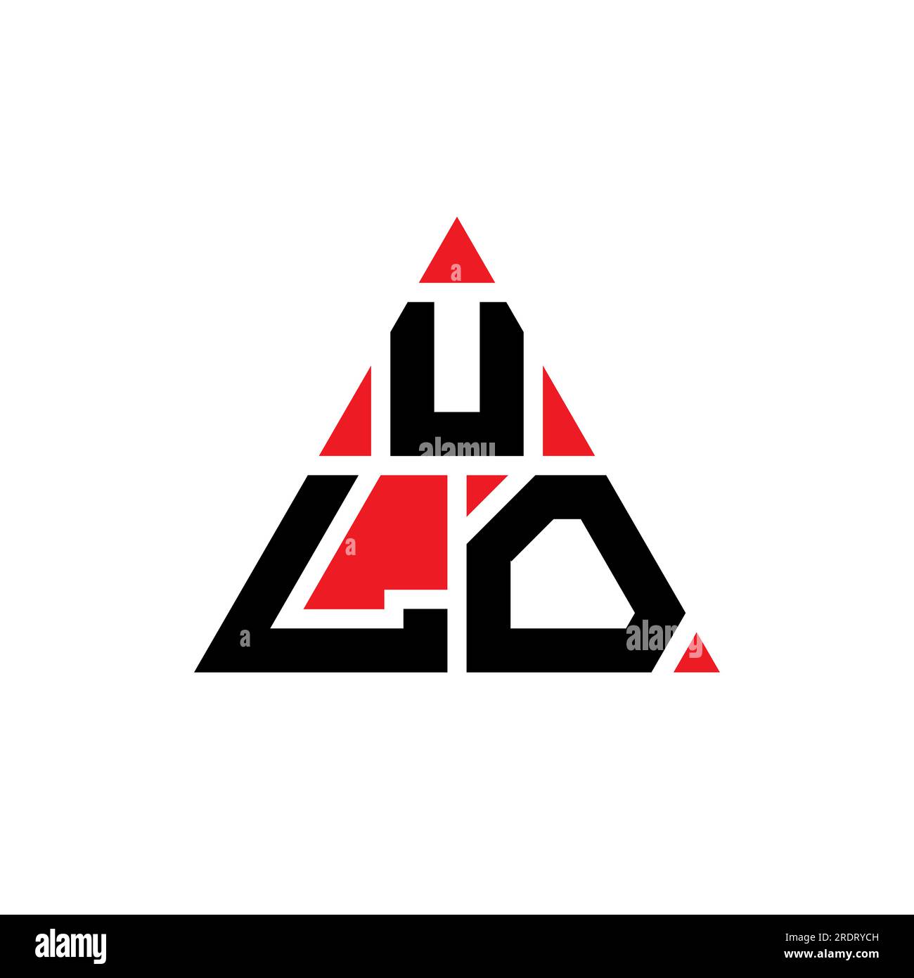 ULO-Logo mit dreieckigem Buchstaben in Dreiecksform. Monogramm mit ULO ...