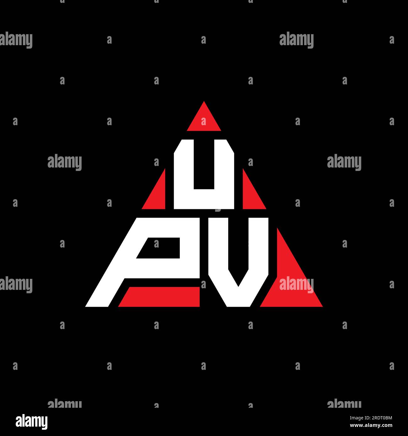 UPV-Logo mit dreieckigen Buchstaben und Dreiecksform. UPV-Dreieck-Logo ...