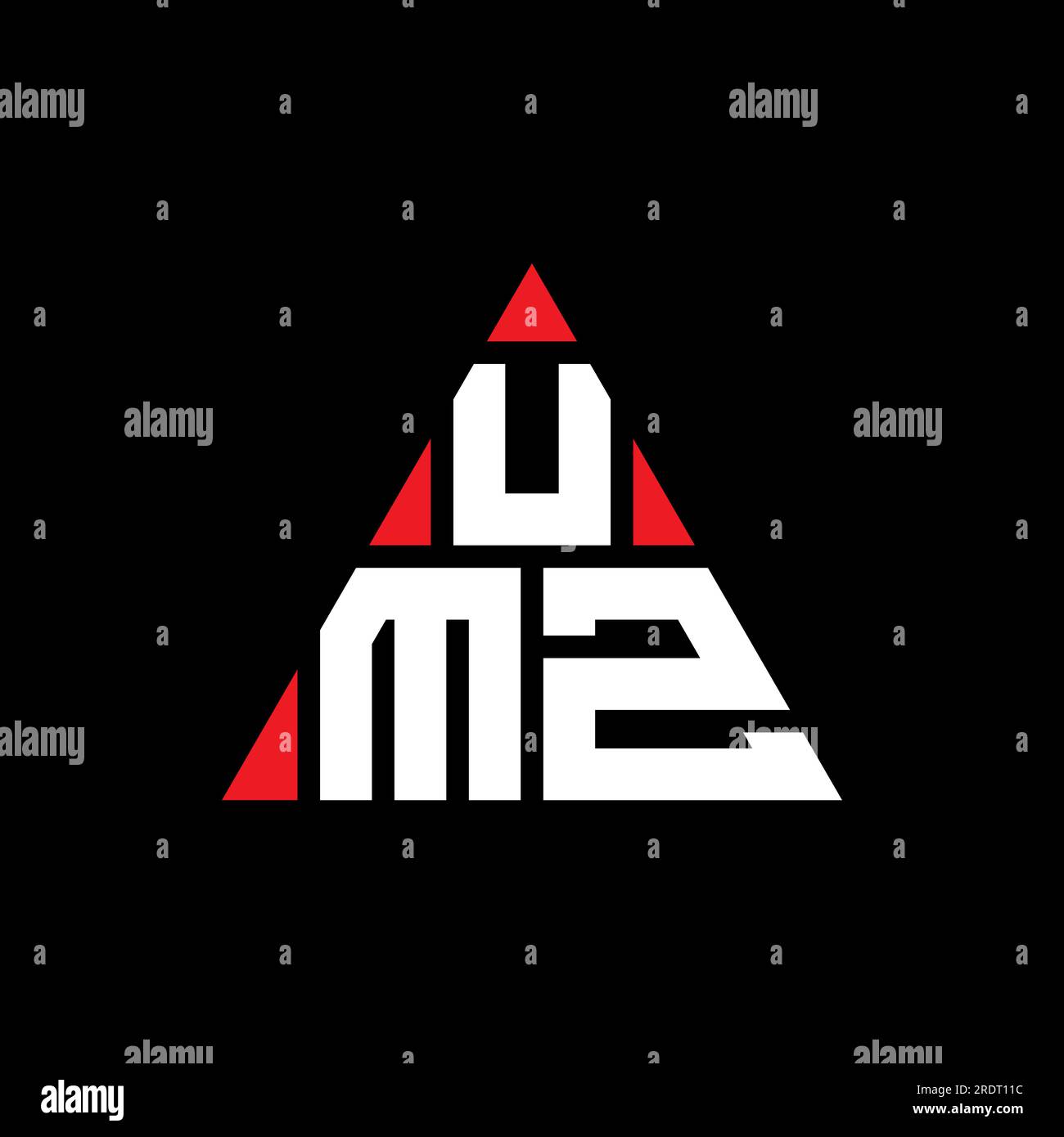 UMZ-Logo mit Dreiecksbuchstaben und Dreiecksform. Monogramm mit UMZ ...
