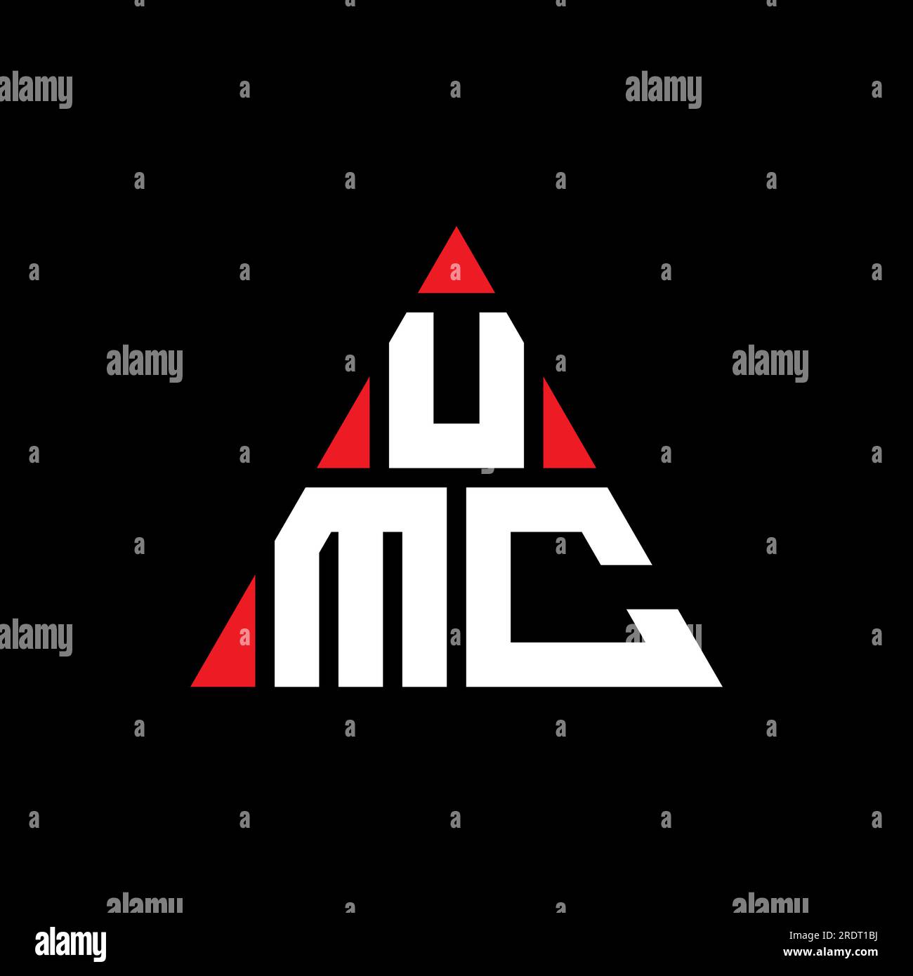 UMC-Logo mit Dreiecksbuchstaben und Dreiecksform. Monogramm mit UMC ...