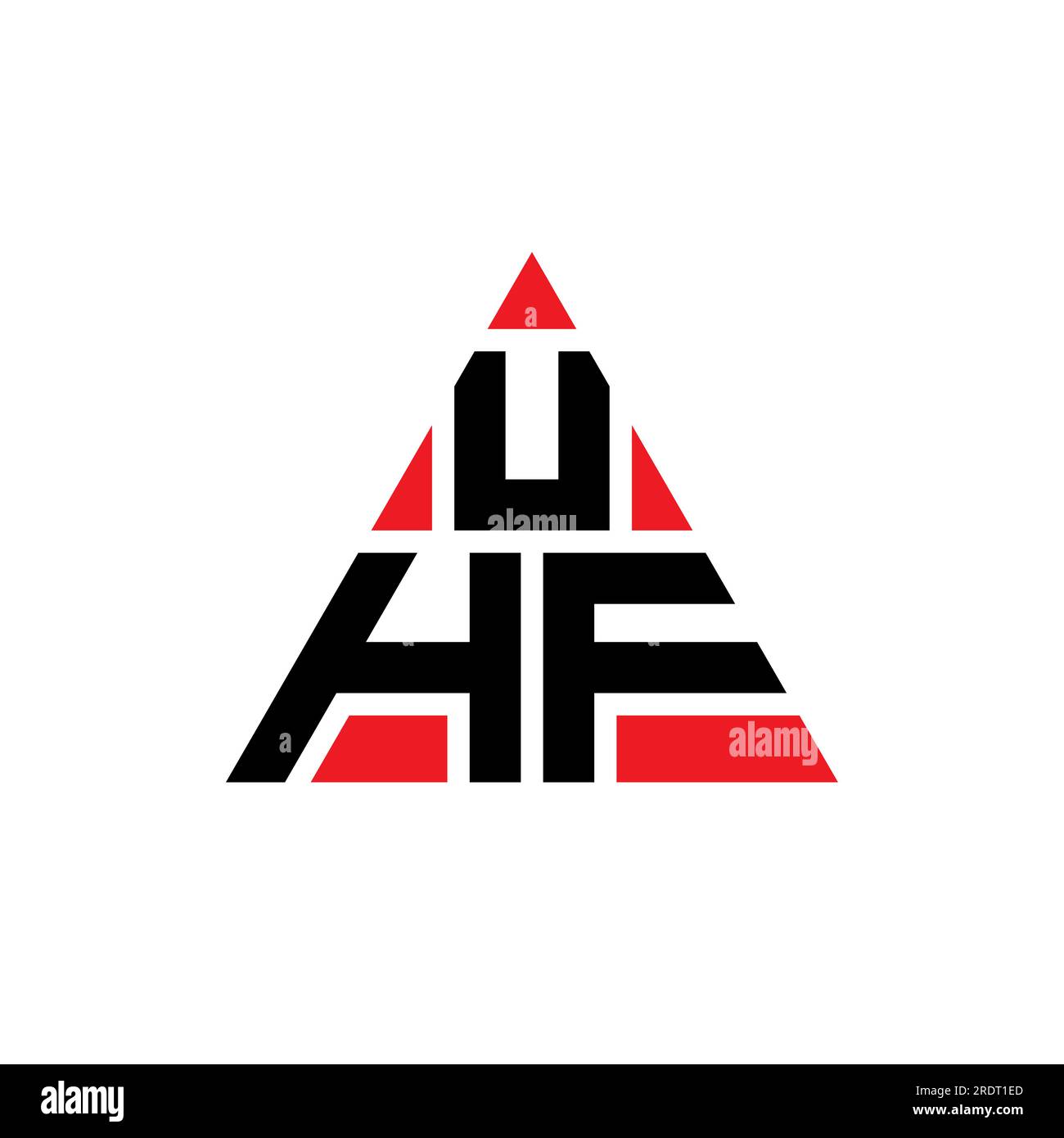 UHF-Logo mit Dreiecksbuchstaben und Dreiecksform. Monogramm mit UHF ...