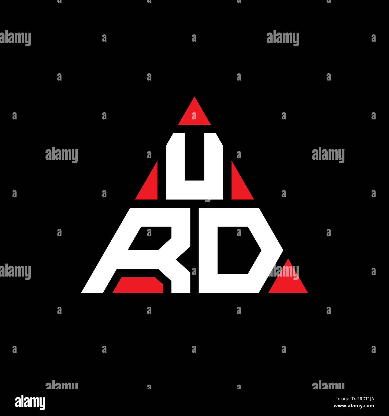 Urd-Logo mit Dreiecksbuchstaben und Dreiecksform. URD Dreieck Logo ...