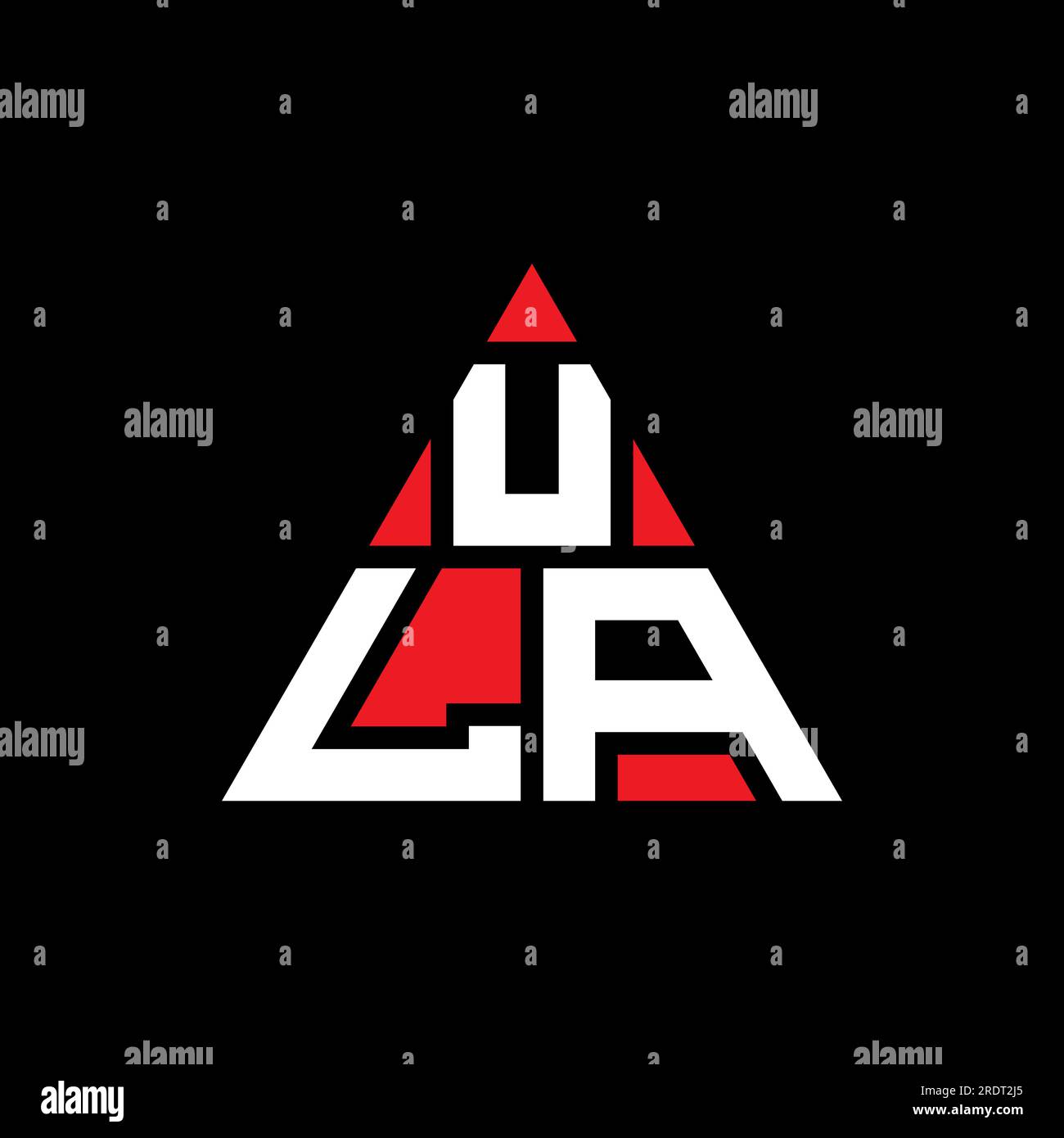 ULA-Logo mit Dreiecksbuchstaben und Dreiecksform. Monogramm mit ULA ...