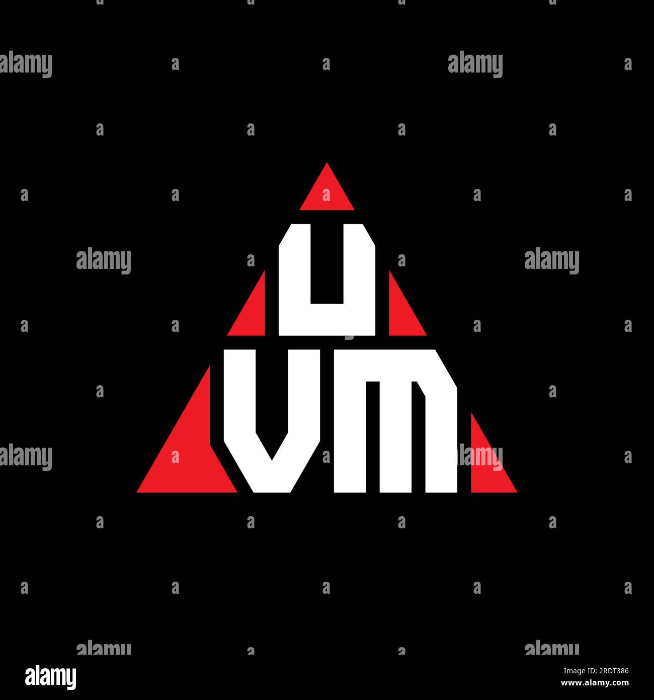 Logo mit UVM-Dreiecksbuchstaben und Dreiecksform. Monogramm mit dem UVM ...