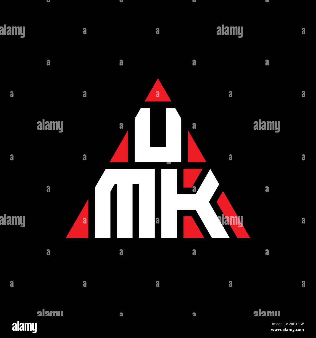 UMK-Logo mit Dreiecksbuchstaben und Dreiecksform. Monogramm mit UMK ...