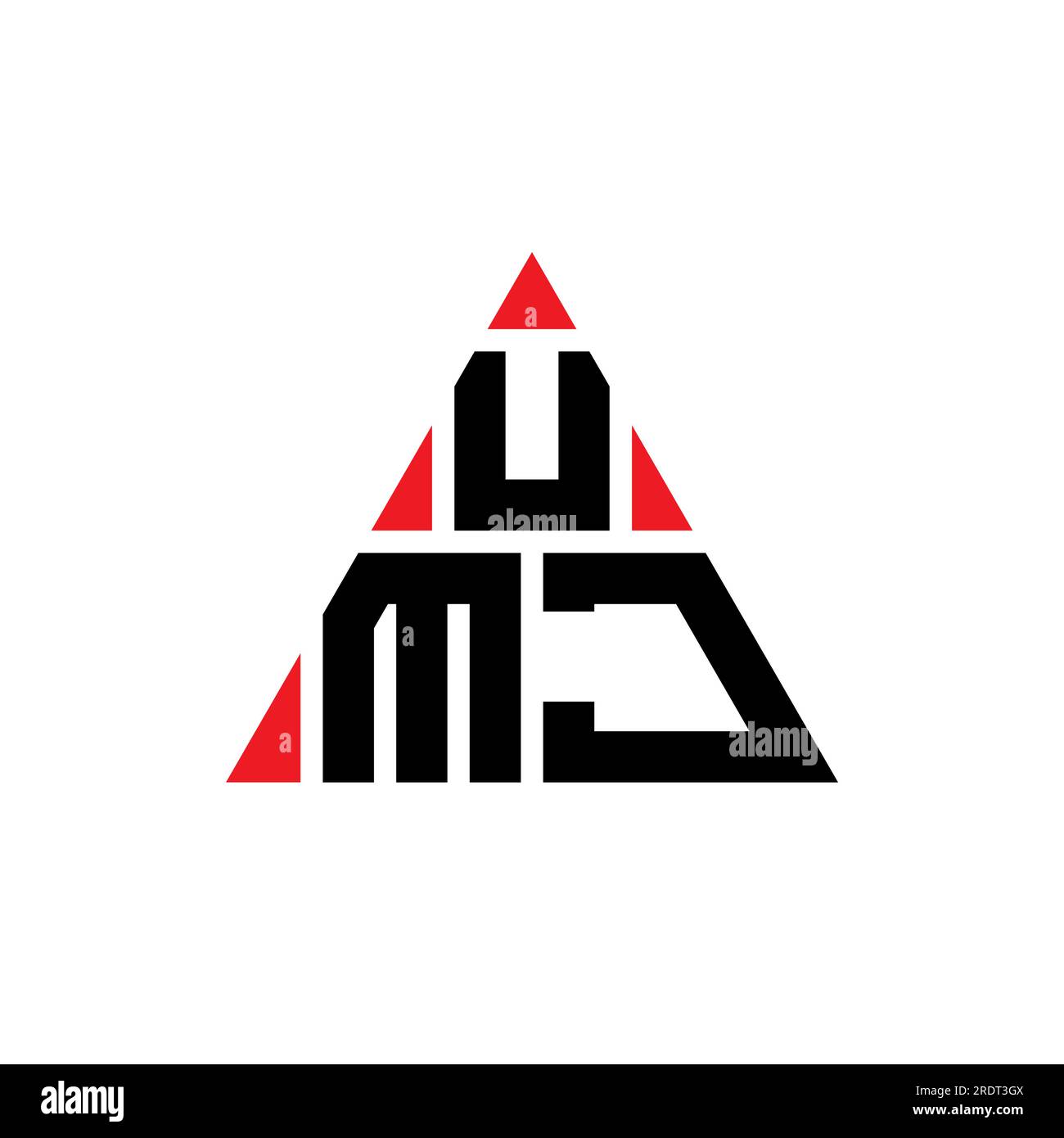 UMJ-Logo mit Dreiecksbuchstaben und Dreiecksform. Monogramm mit UMJ ...