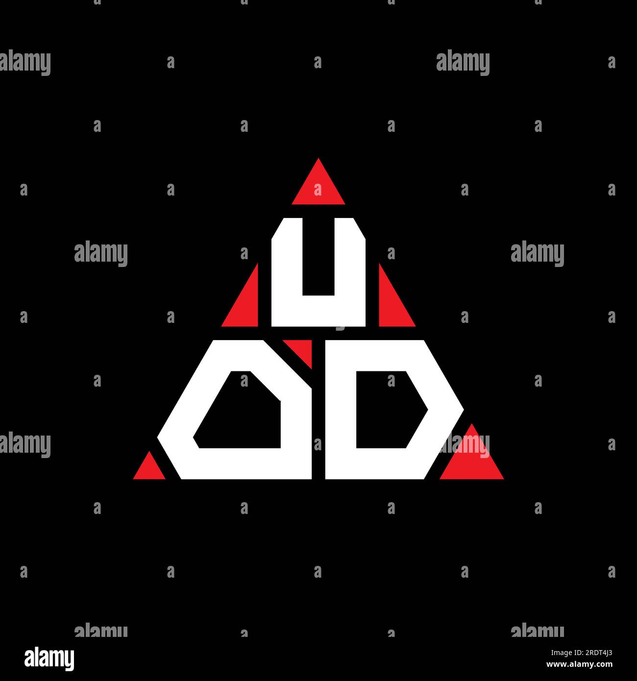 UOD-Logo mit Dreiecksbuchstaben und Dreiecksform. Monogramm mit UOD ...