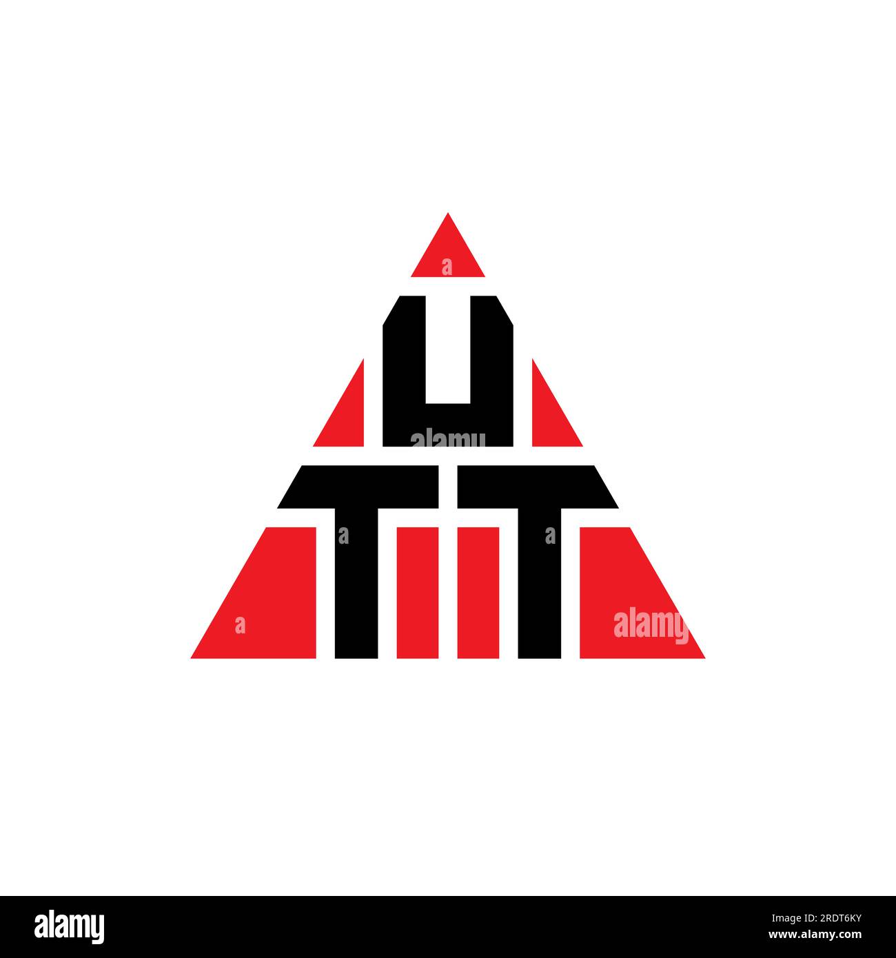 Logo mit UTT-Dreiecksbuchstaben in Dreiecksform. Monogramm mit UTT ...