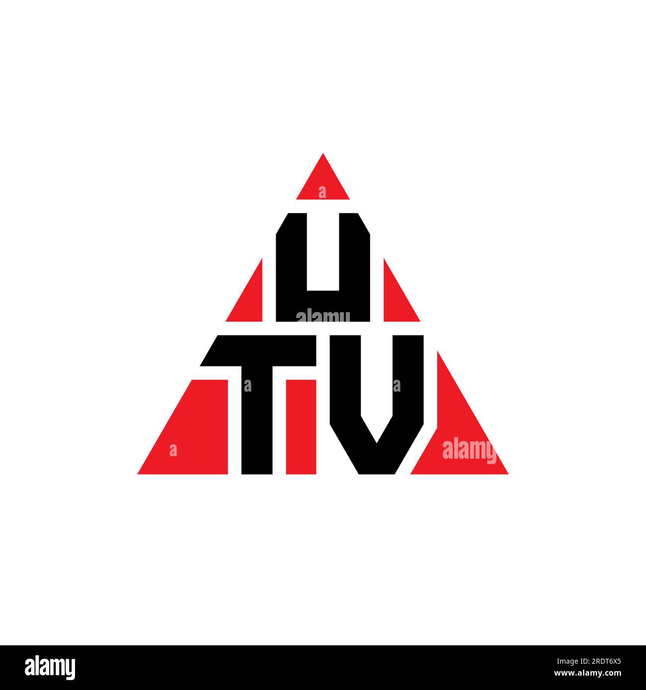 UTV-Logo mit Dreiecksbuchstaben und Dreiecksform. Monogramm mit UTV ...