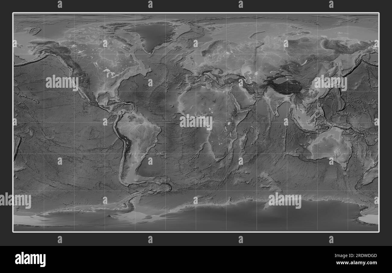Weltkarte nullmeridian Schwarzweiß-Stockfotos und -bilder - Alamy
