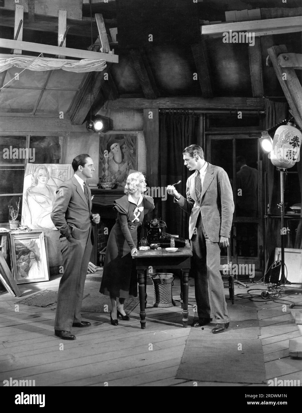 FREDRIC MARCH MIRIAM HOPKINS und GARY COOPER am Set, DIE den Film für ...