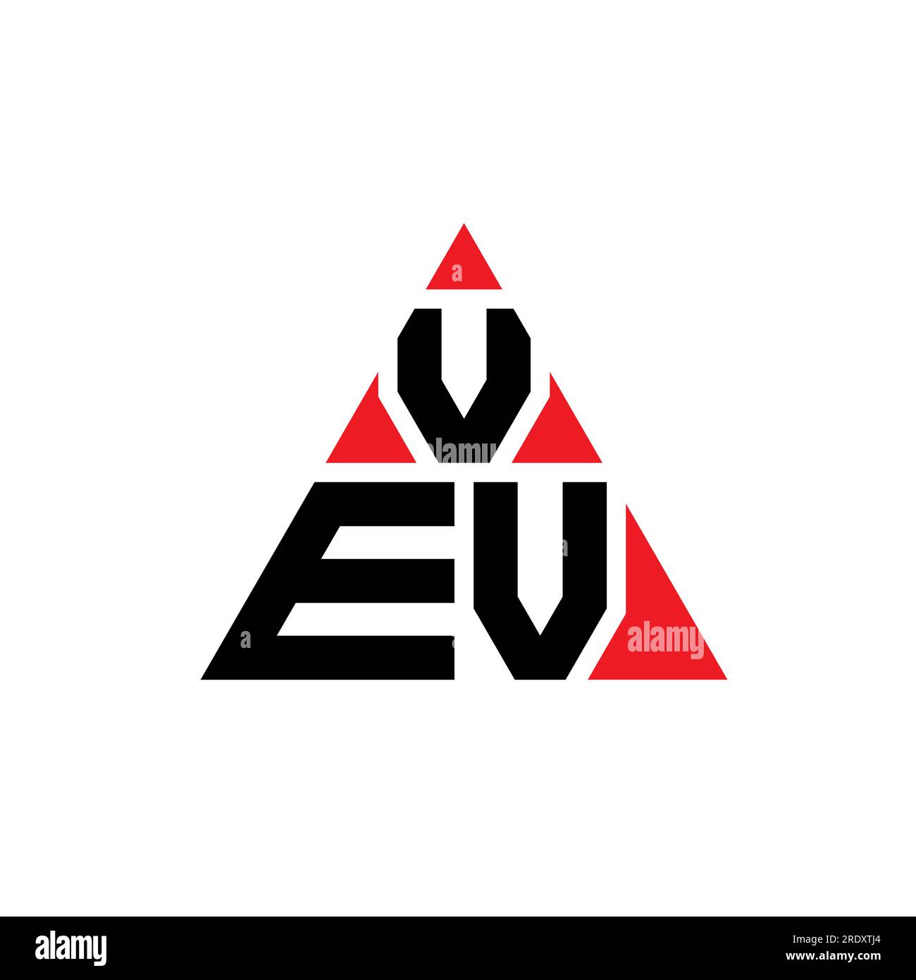 VEV-Logo mit Dreiecksbuchstaben und Dreiecksform. MONOGRAMM mit VEV ...