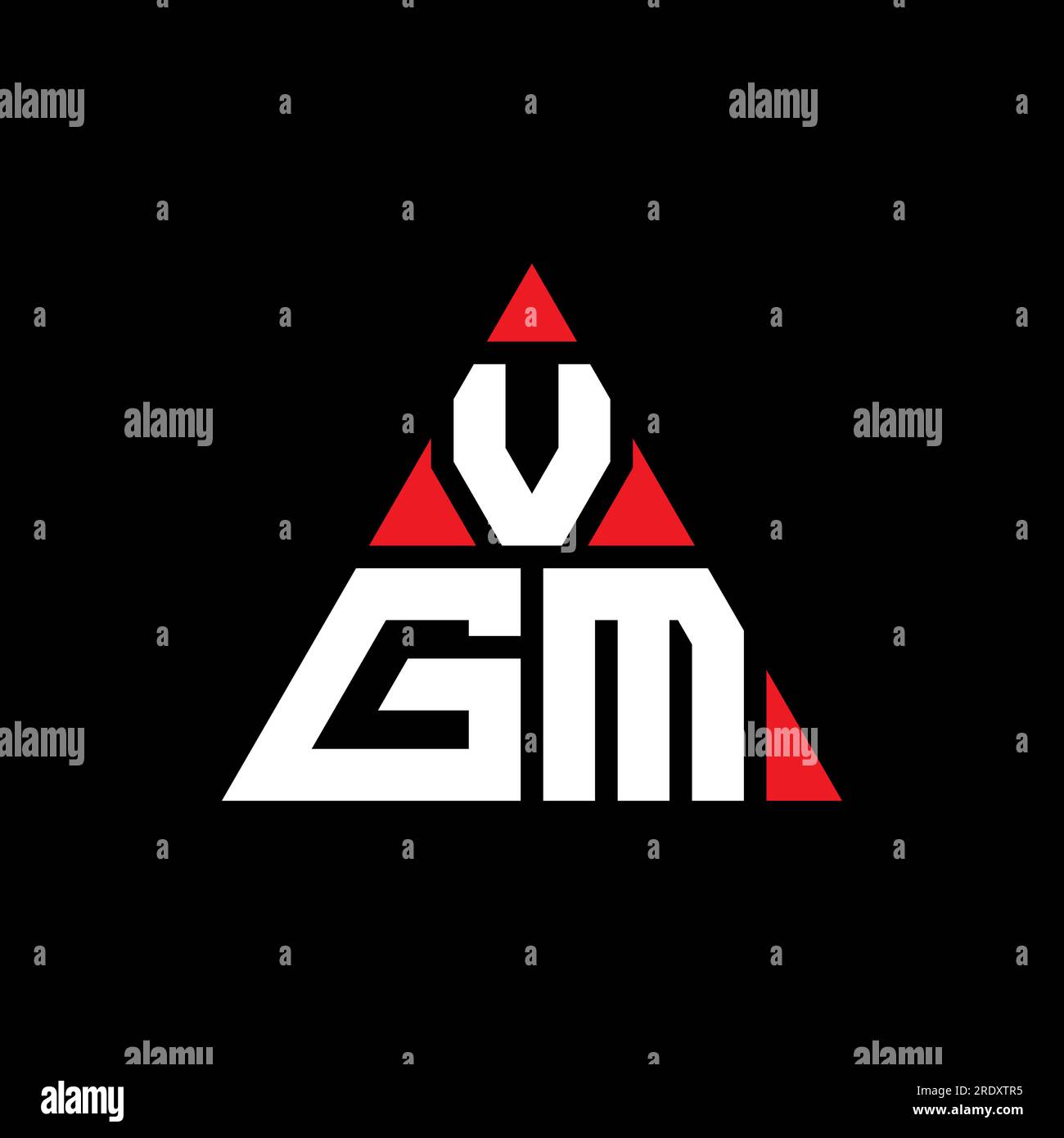 VGM-Logo mit Dreiecksbuchstaben und Dreiecksform. Monogramm mit VGM ...