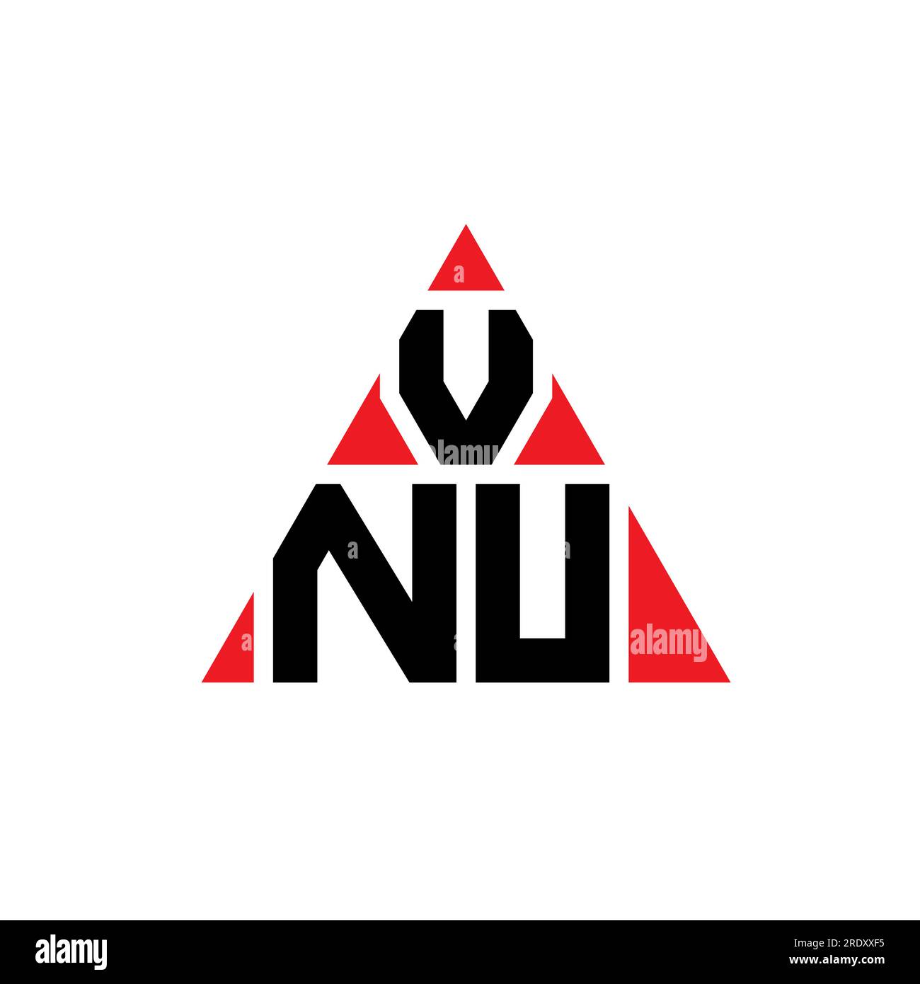 VNU-Logo mit Dreiecksbuchstaben und Dreiecksform. VNU-Dreieck-Logo ...
