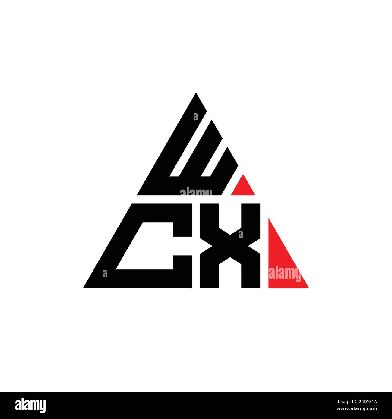 WCX-Logo mit dreieckigem Buchstaben in Dreiecksform. Monogramm mit WCX ...