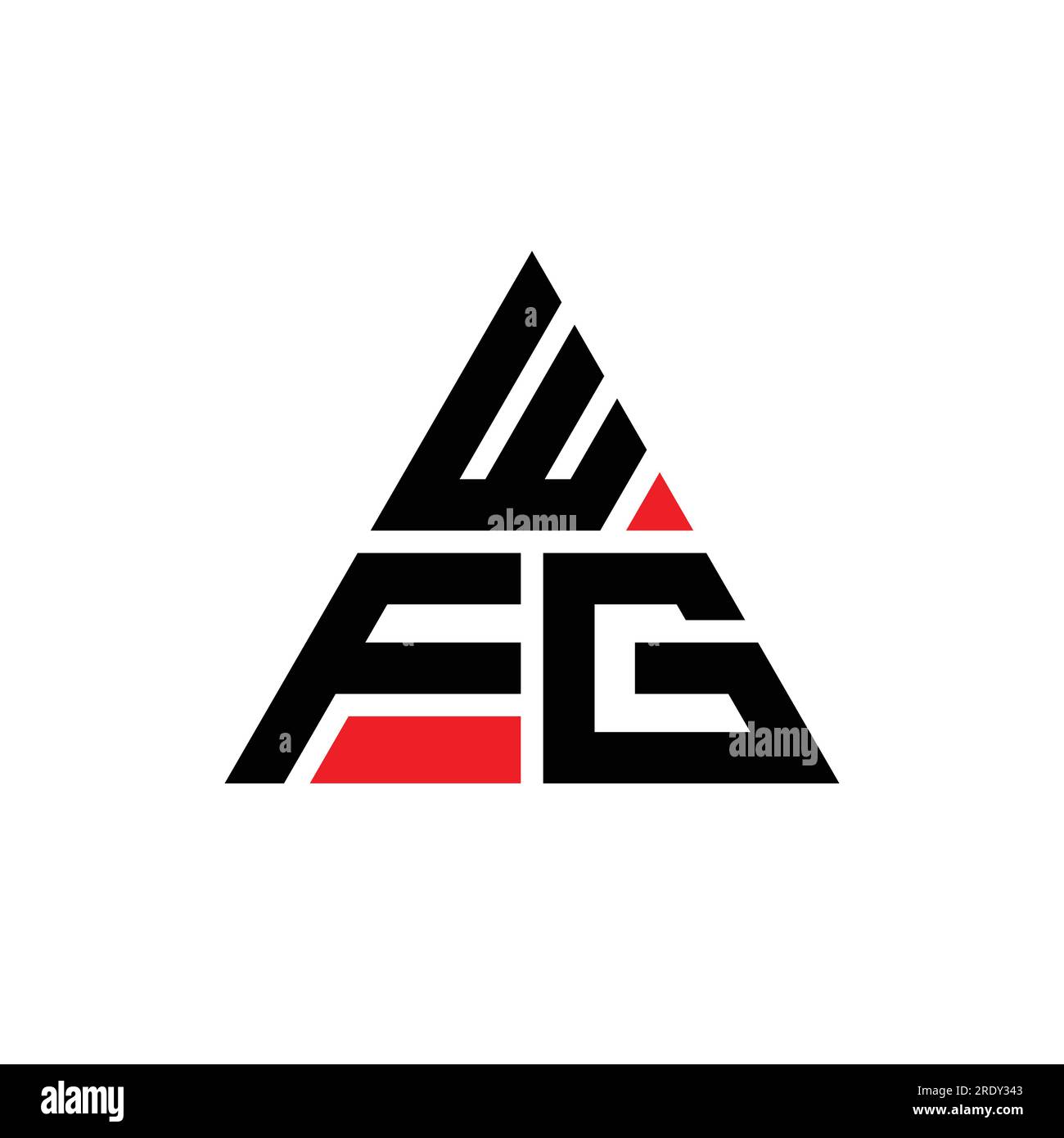 WFG-Logo mit Dreiecksbuchstaben und Dreiecksform. WFG-Monogramm mit ...