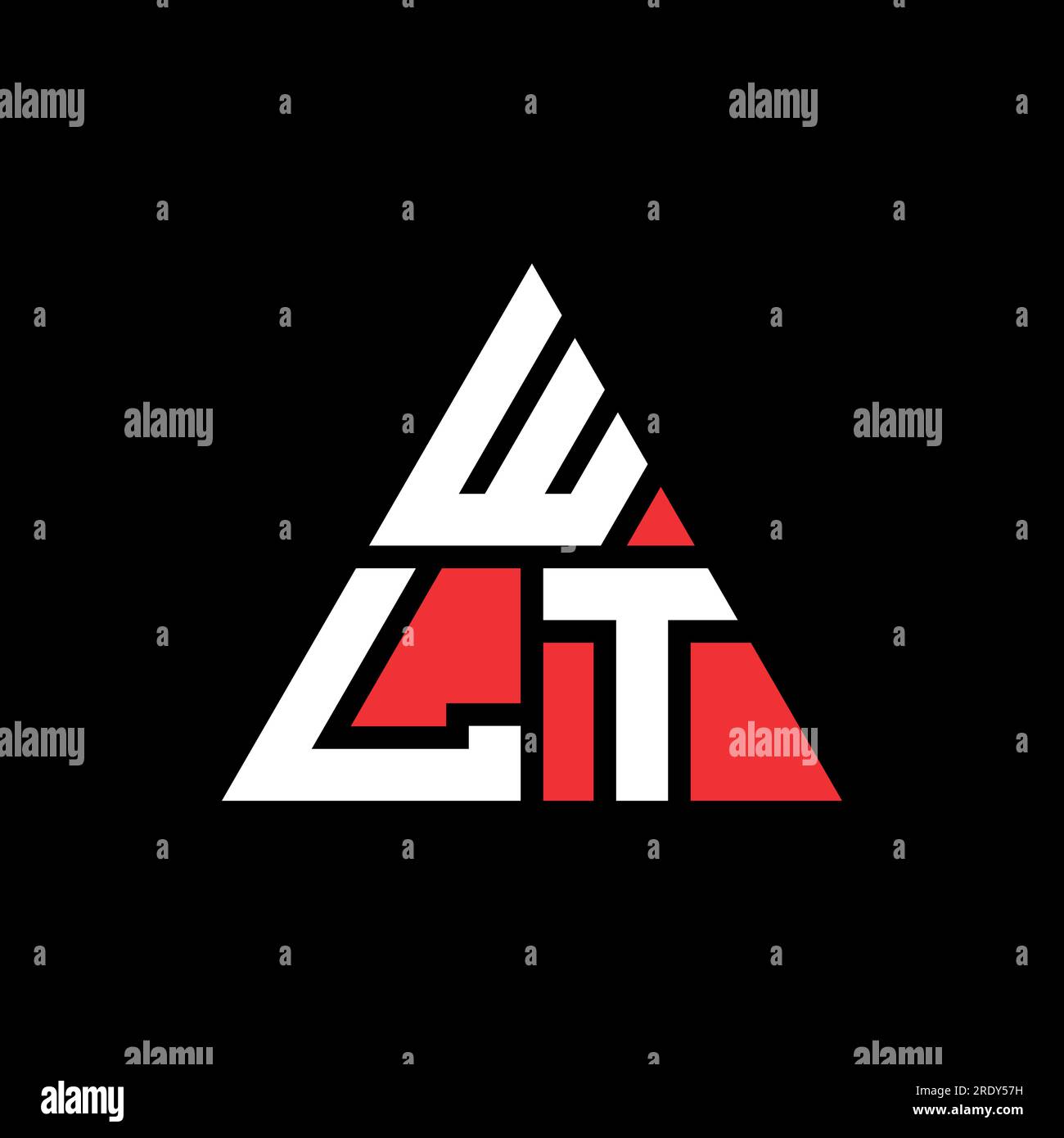 WLT-Logo mit dreieckigem Buchstaben in Dreiecksform. Monogramm mit WLT ...