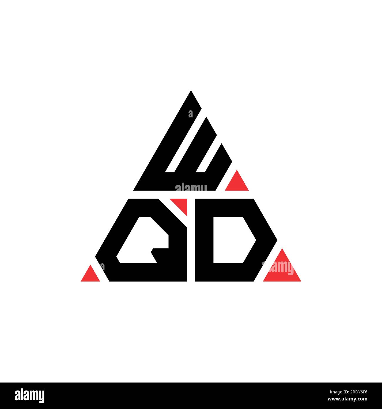 WQD-Logo mit Dreiecksbuchstaben und Dreiecksform. WQD-Monogramm mit ...