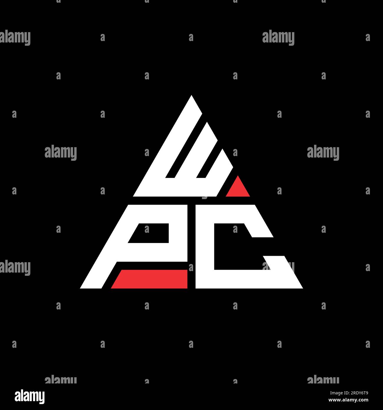 Dreieckiges WPC-Logo in Dreiecksform. Monogramm mit Dreieck-Logo aus ...