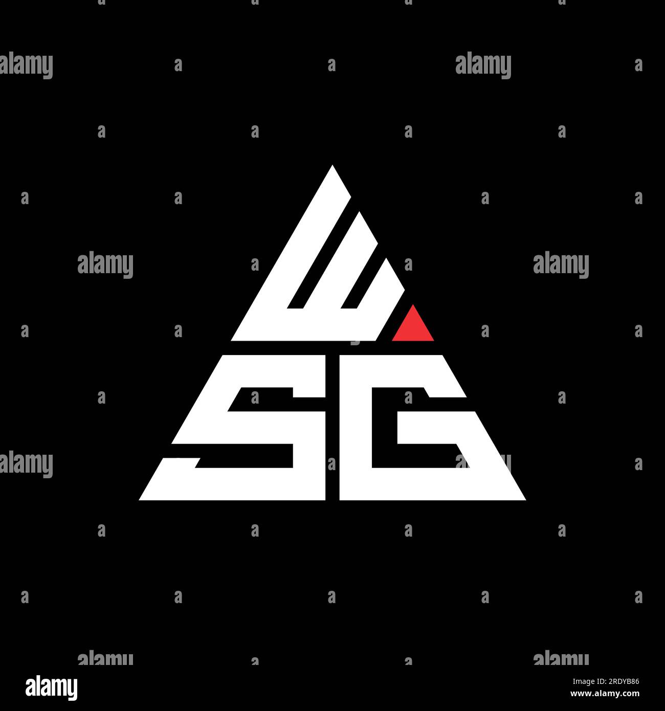 WSG-Logo mit Dreiecksbuchstaben und Dreiecksform. Monogramm mit WSG ...