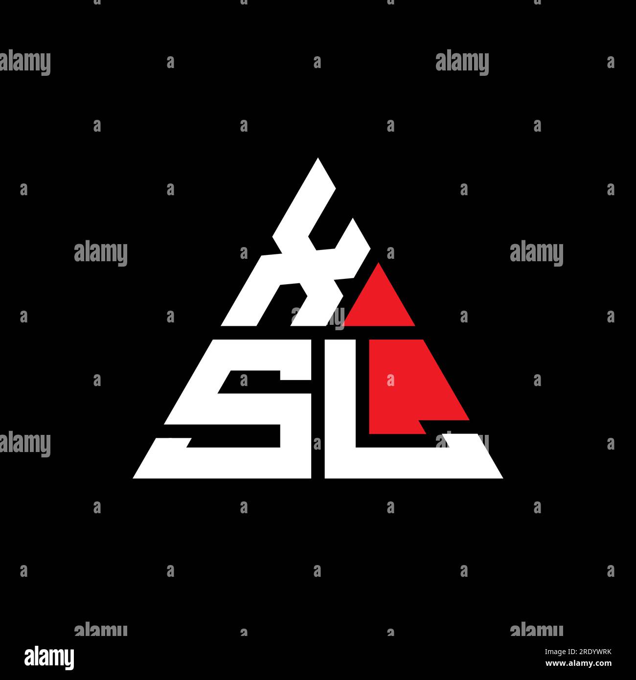 XSL-Logo mit Dreiecksbuchstaben und Dreiecksform. XSL-Dreieck-Logo-Monogramm. XSL-Dreieck-Vektor ...