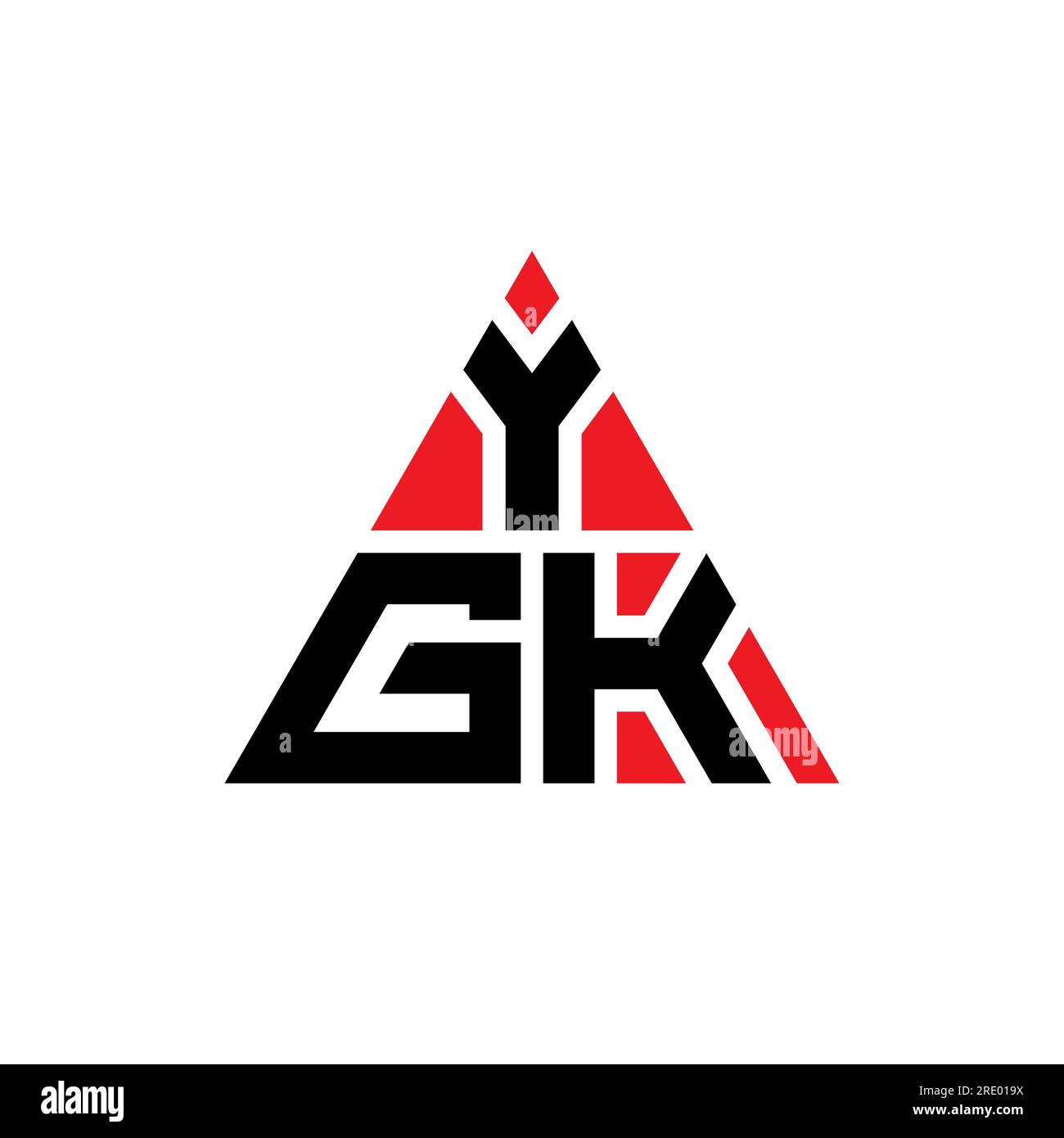 YGK-Logo mit Dreiecksbuchstaben und Dreiecksform. Monogramm mit YGK ...