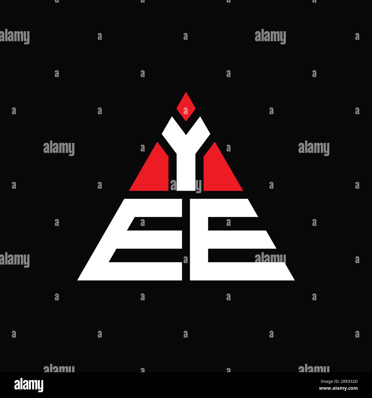 Logo mit YEE-Dreiecksbuchstaben und Dreiecksform. Monogramm mit YEE ...
