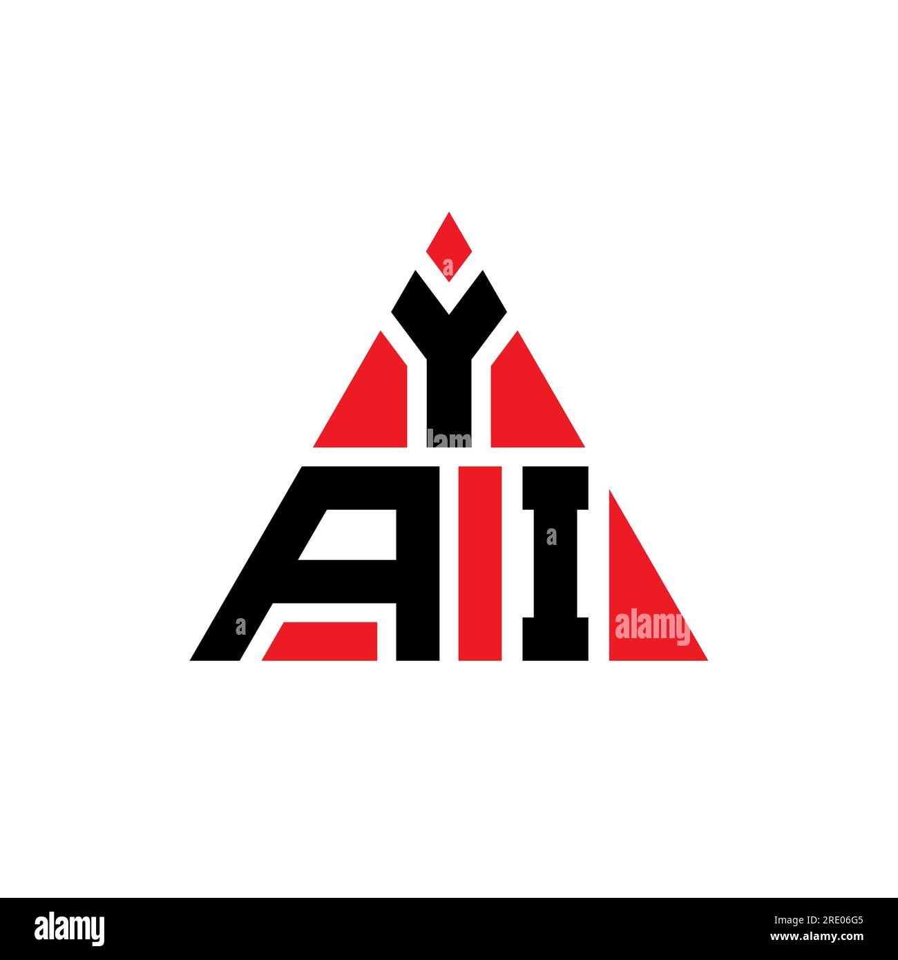 YAI-Logo mit dreieckigem Buchstaben in Dreiecksform. Monogramm MIT YAI ...