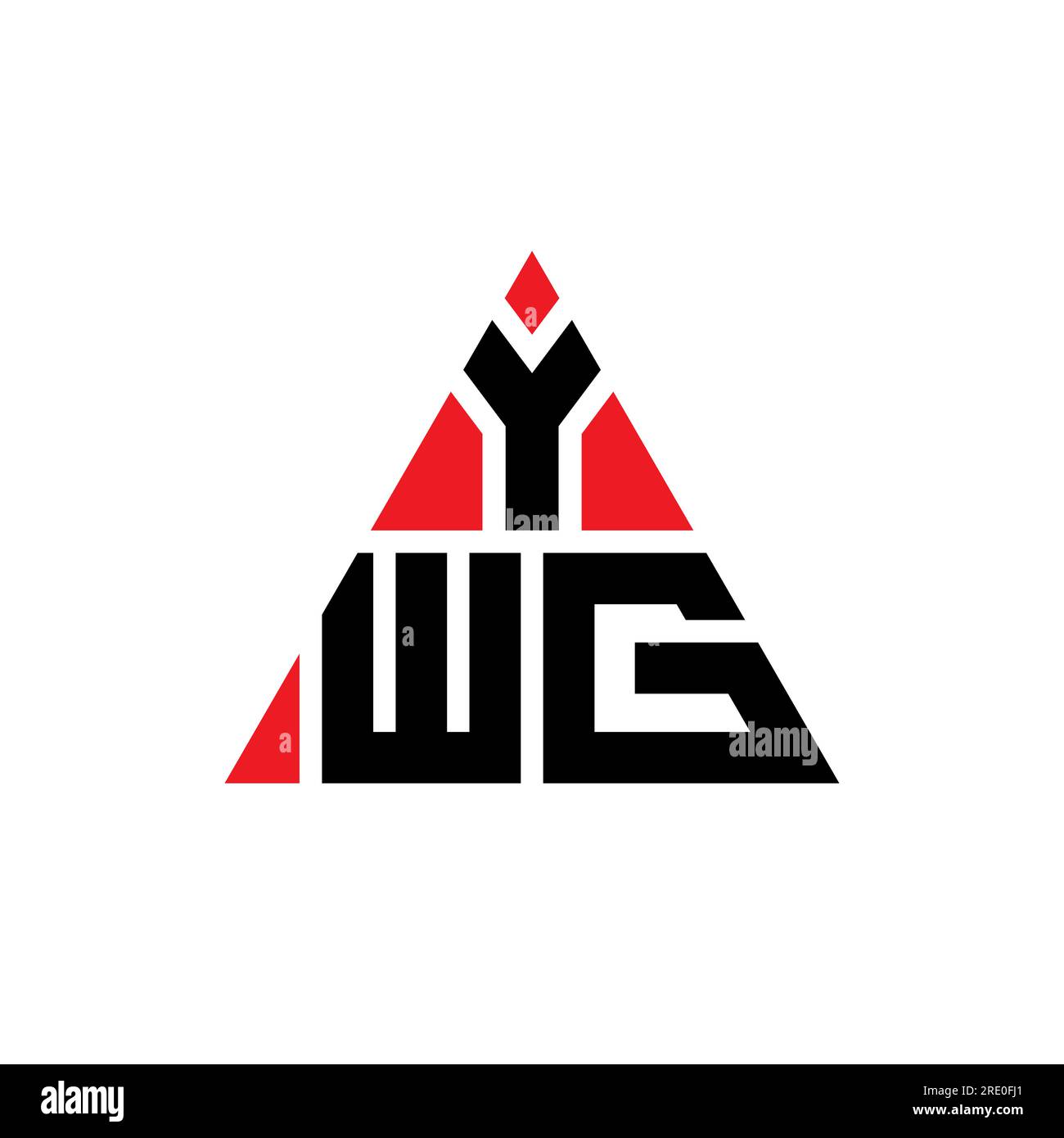YWG-Logo mit Dreiecksbuchstaben und Dreiecksform. YWG-Monogramm mit ...
