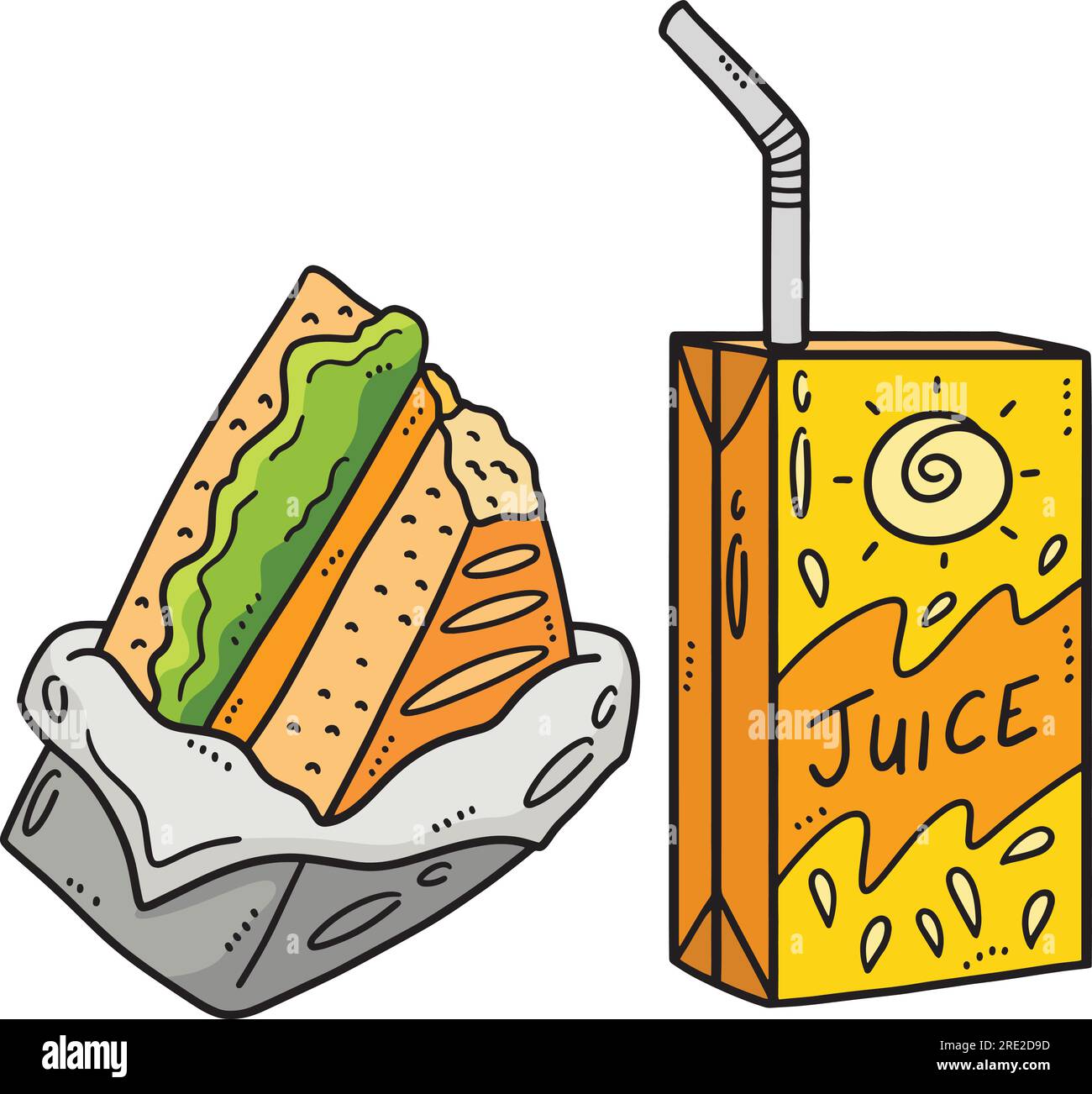 Snacks Cartoon Farbige Clipart Illustration Stock-Vektorgrafik - Alamy