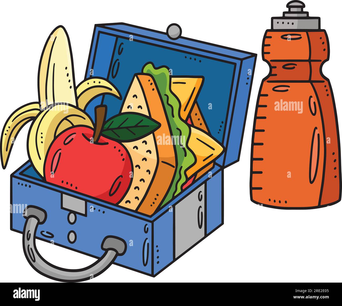 Lunch-Box Cartoon Farbige Clipart-Illustration Stock-Vektorgrafik - Alamy