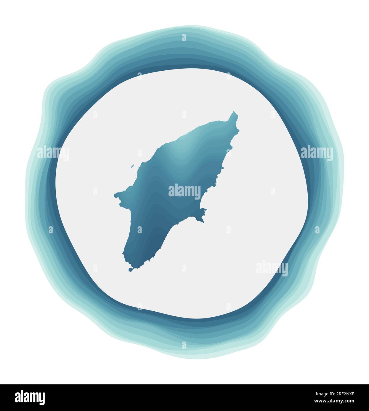 Rhodos-Logo. Abzeichen der Insel. Geschichtetes kreisförmiges Schild um ...