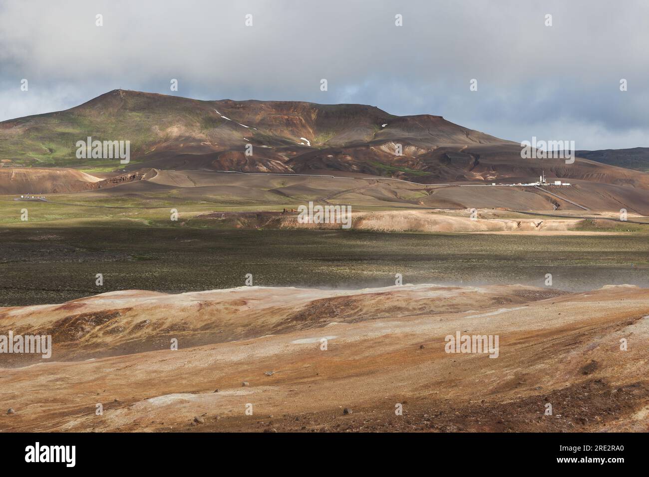 Vulkangebiet Krafla, Myvatn, Nordisland. Wunderschöne Berglandschaft ...