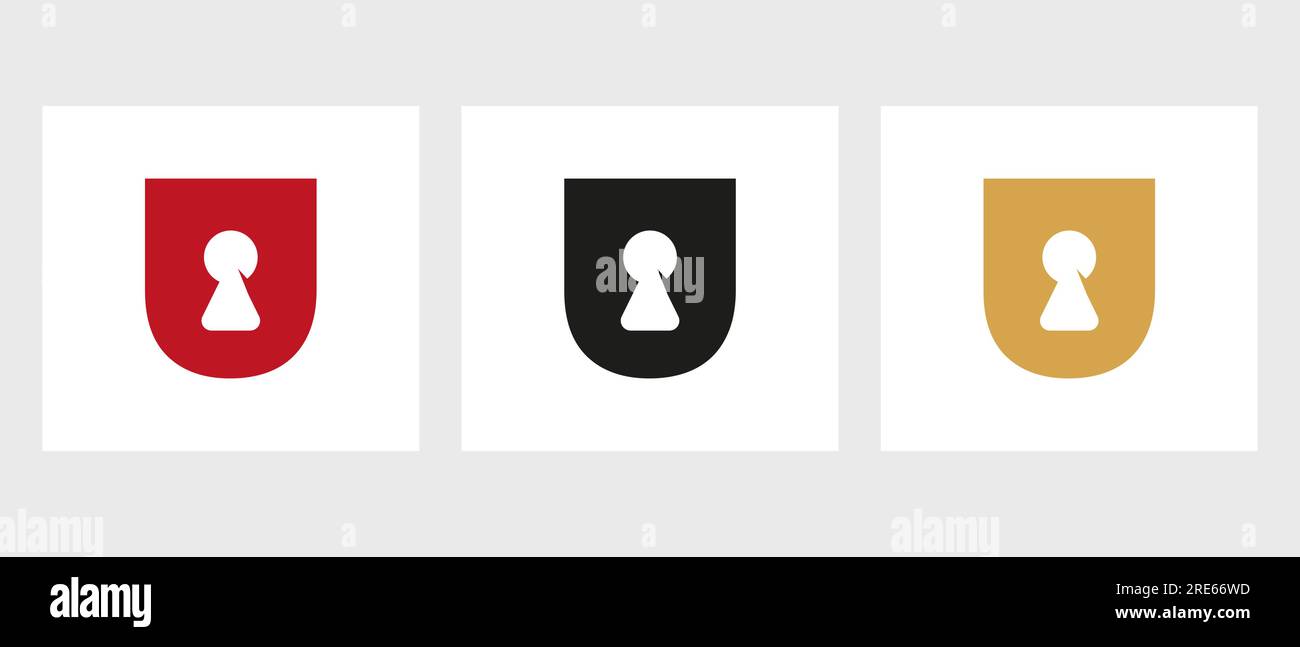 Design mit U-Key-Hold-Logo. Symbol Gesperrt, Sicherheit, Schutz ...