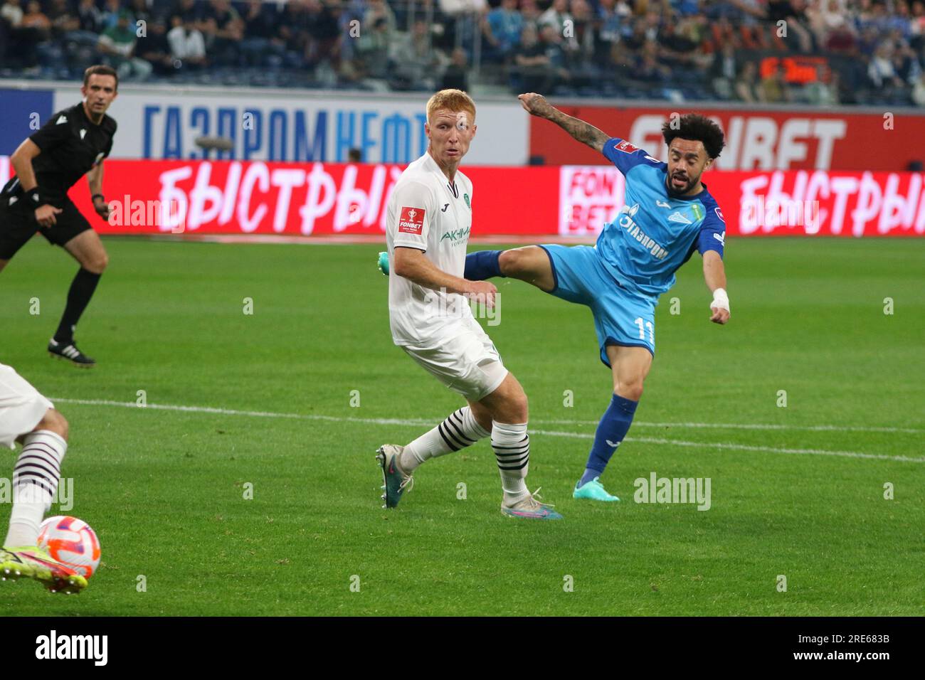 St. Petersburg, Russland, 25. Juli 2023: Fußball. Russischer Cup 2023-2024, Zenit St. Petersburg ...