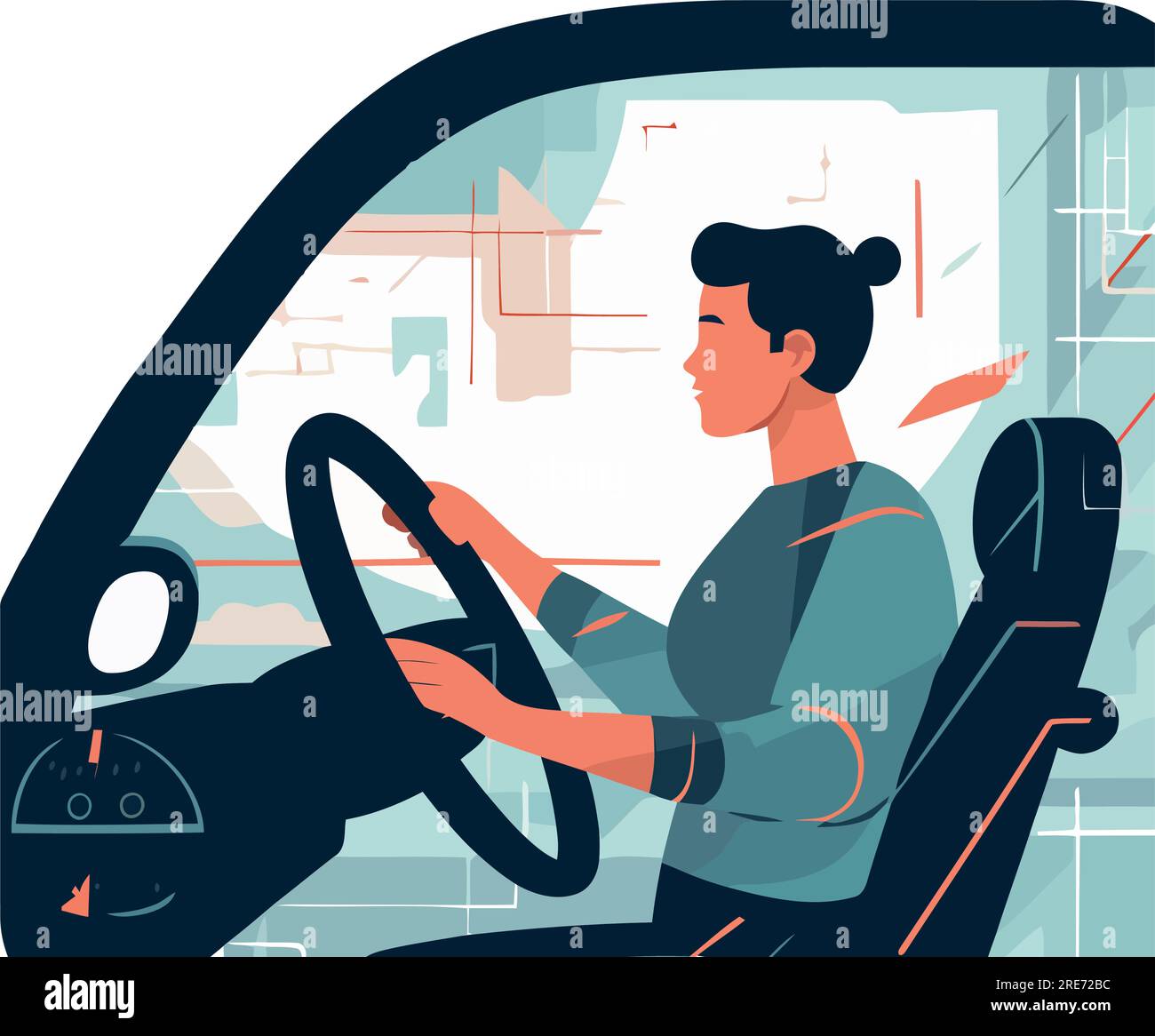 Sitz und lenkrad. bus fahrersitz Stock-Vektorgrafiken kaufen - Alamy